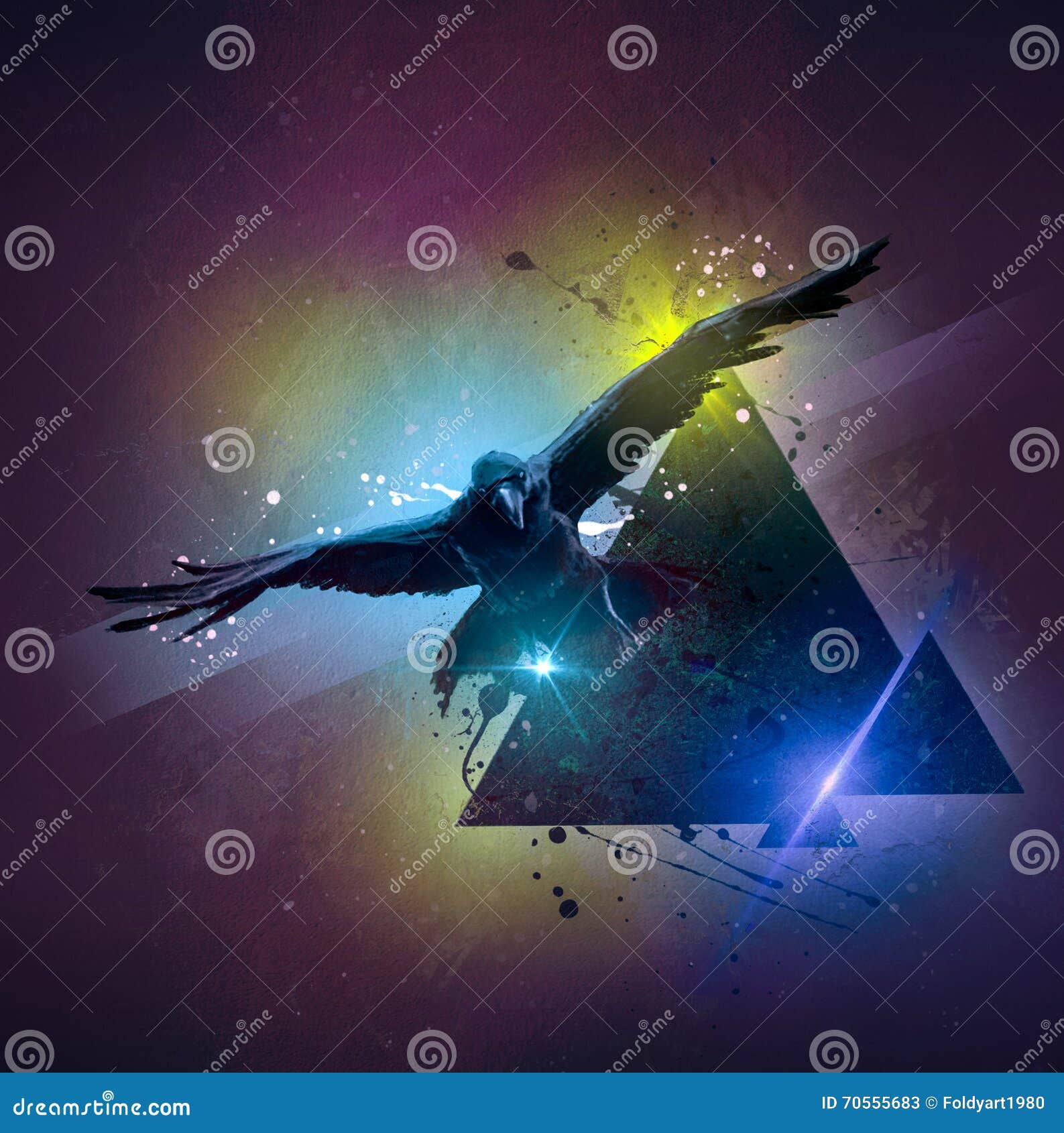 Raven abstraction stock illustration. Illustration of background - 70555683