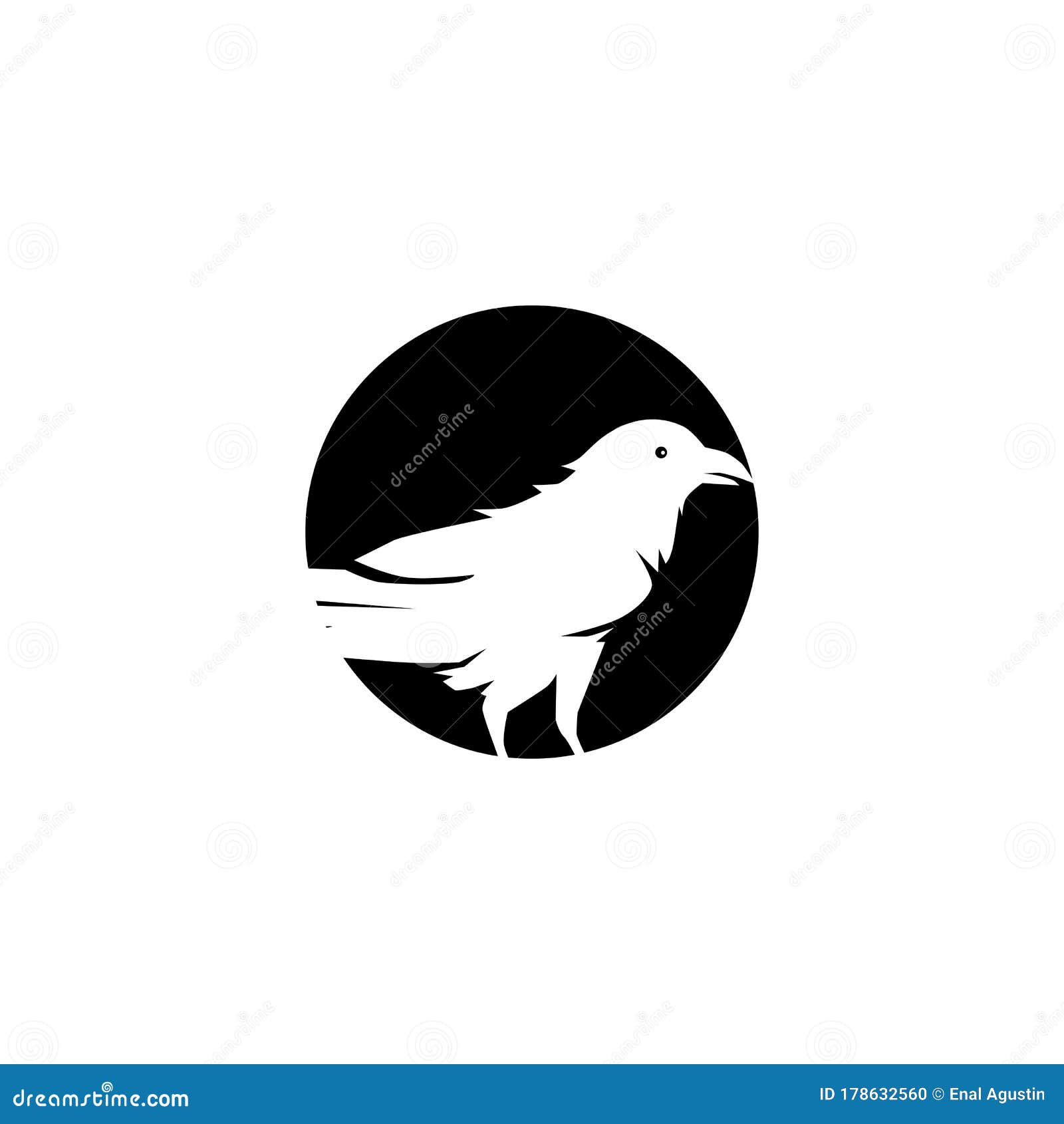 Raven Bird Icon Logo Design Vector Stock Vector - Illustration of black ...
