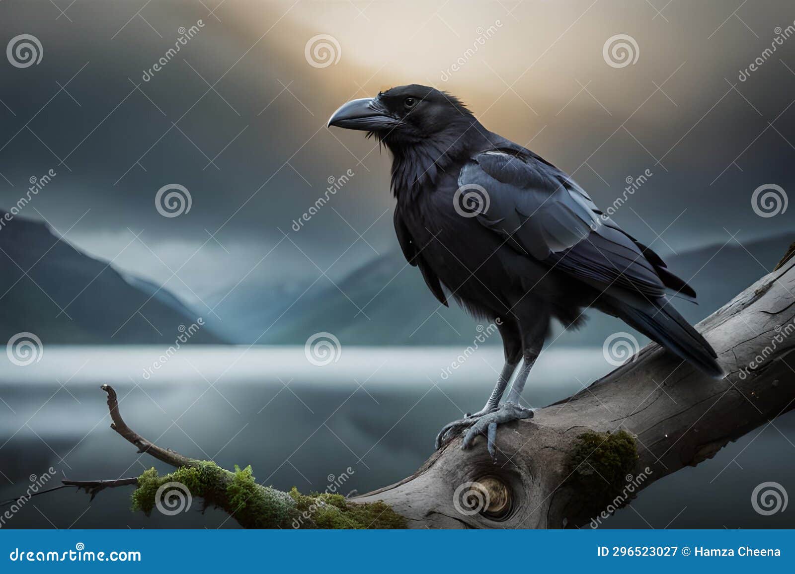 Raven bird stock illustration. Illustration of standing - 296523027