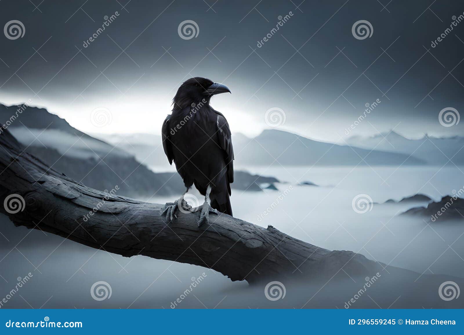 Raven bird stock illustration. Illustration of crow - 296559245