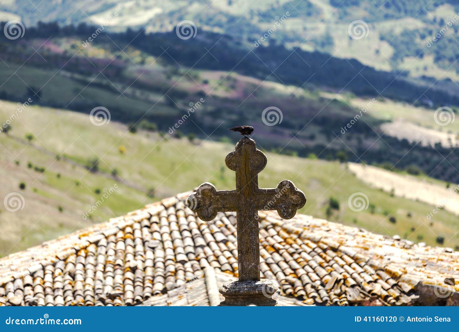 A Raven on a Cross of a Church Stock Photo - Image of historical ...