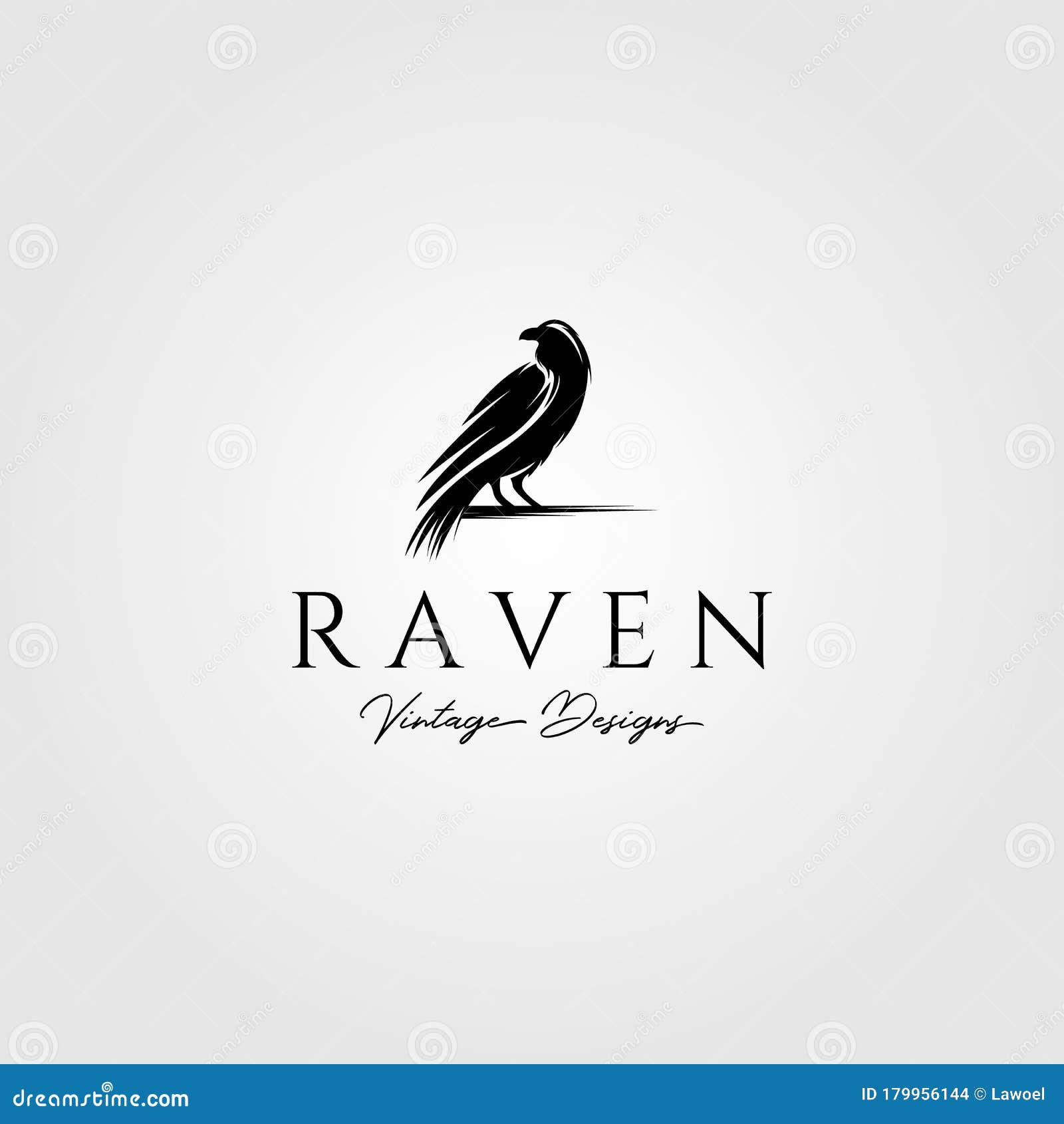 Raven or Crow Bird Logo Vector Illustration Design Stock Vector ...