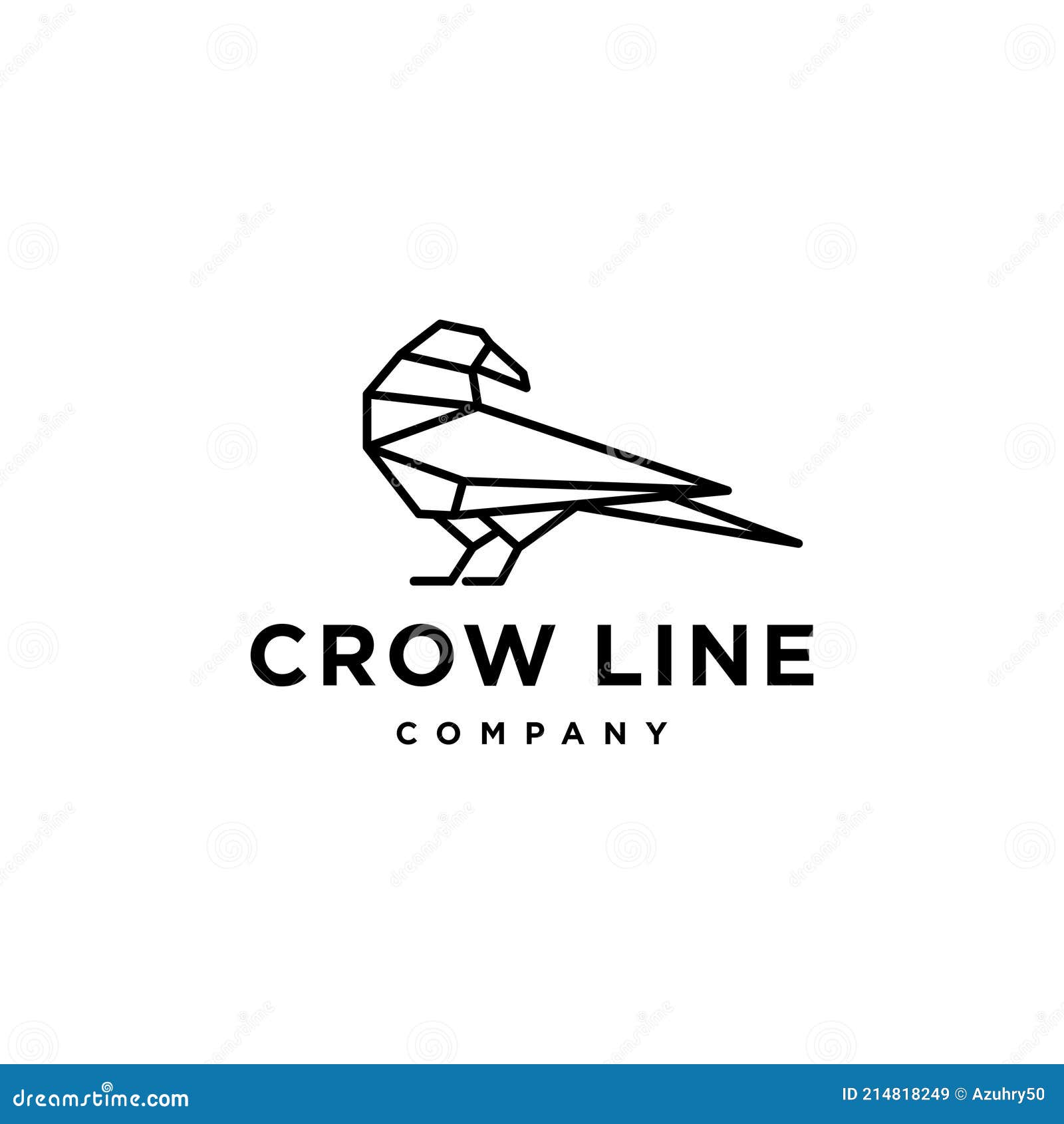 Raven Crow Logo Abstract Geometric Line Vector Design, Minimal and ...