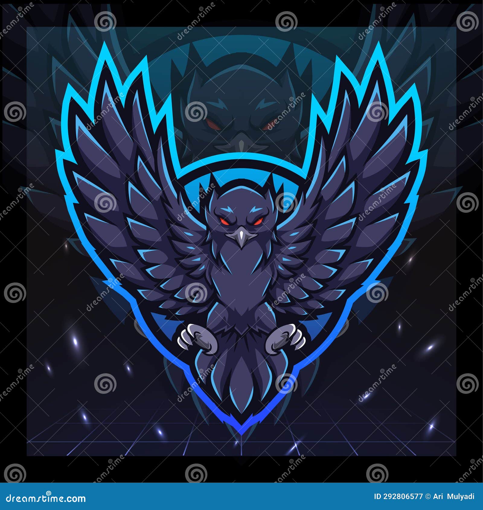 Raven Crow Mascot. E Sport Logo Design Stock Vector - Illustration of ...