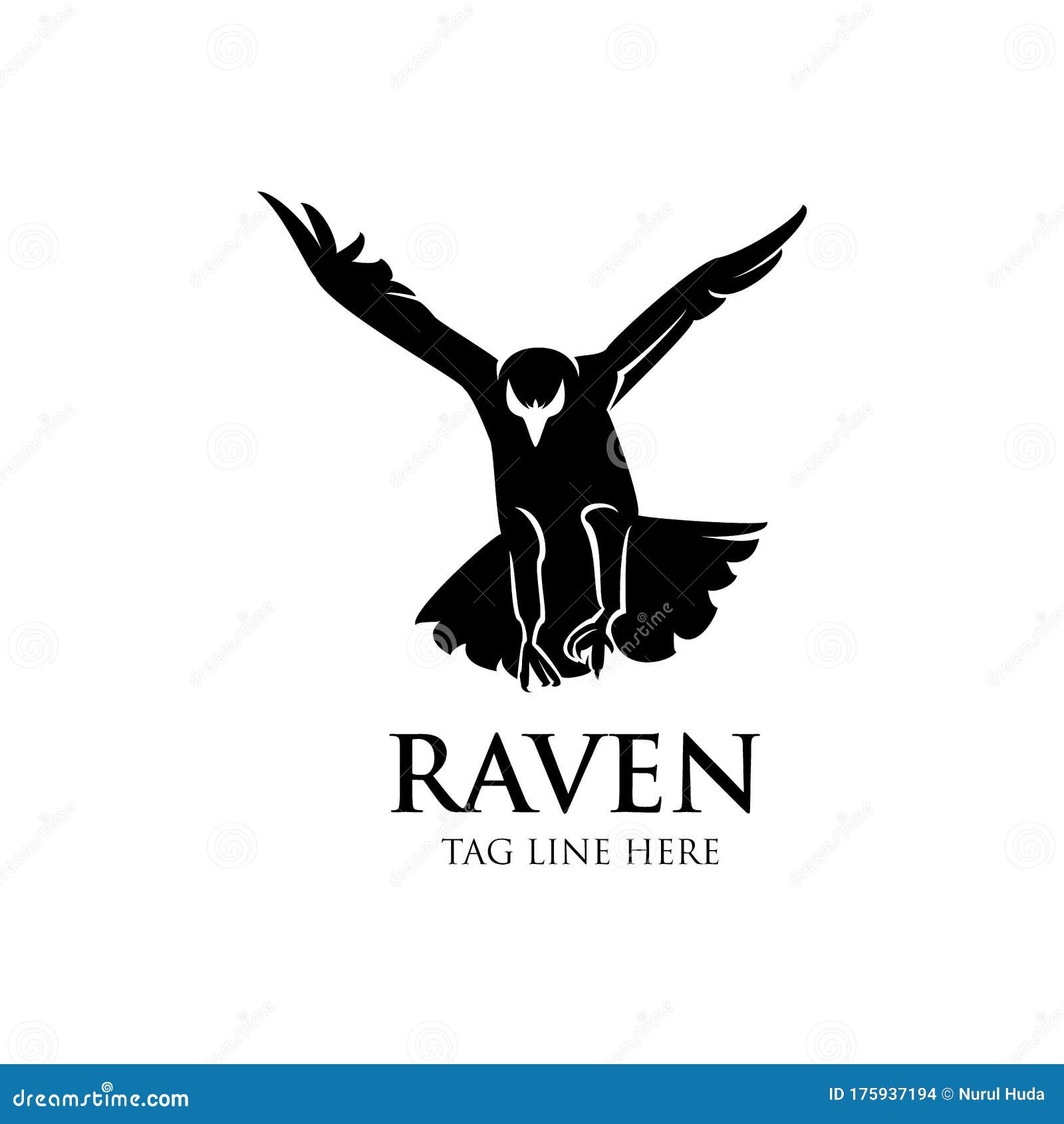 Raven Fly Logo Icon Vector Design Raven Stock Vector - Illustration of ...