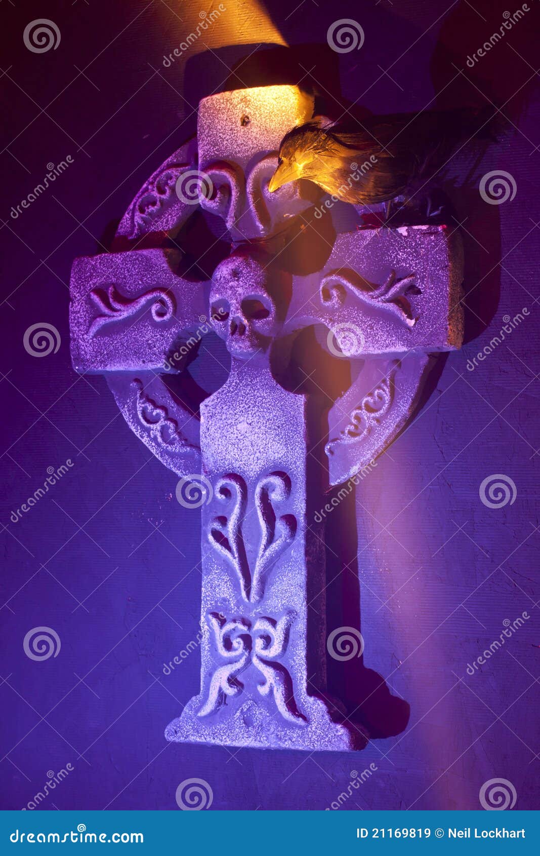 Raven on Halloween Cross stock image. Image of head, bird - 21169819