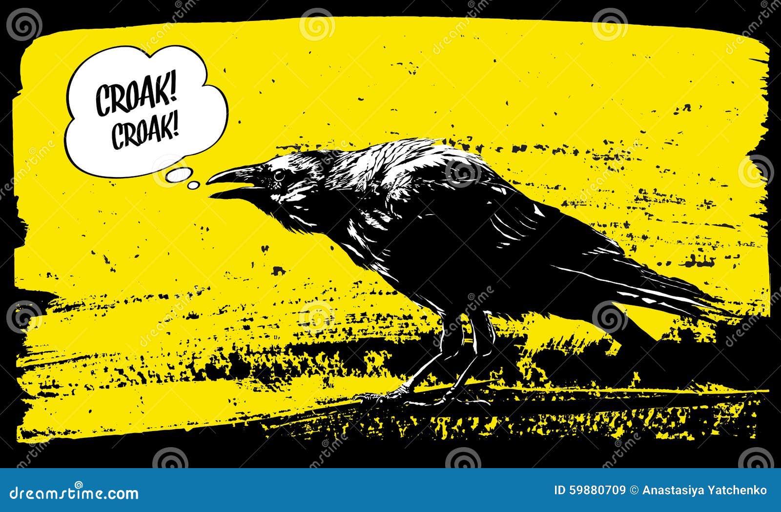 Raven illustration. stock vector. Illustration of decoration - 59880709