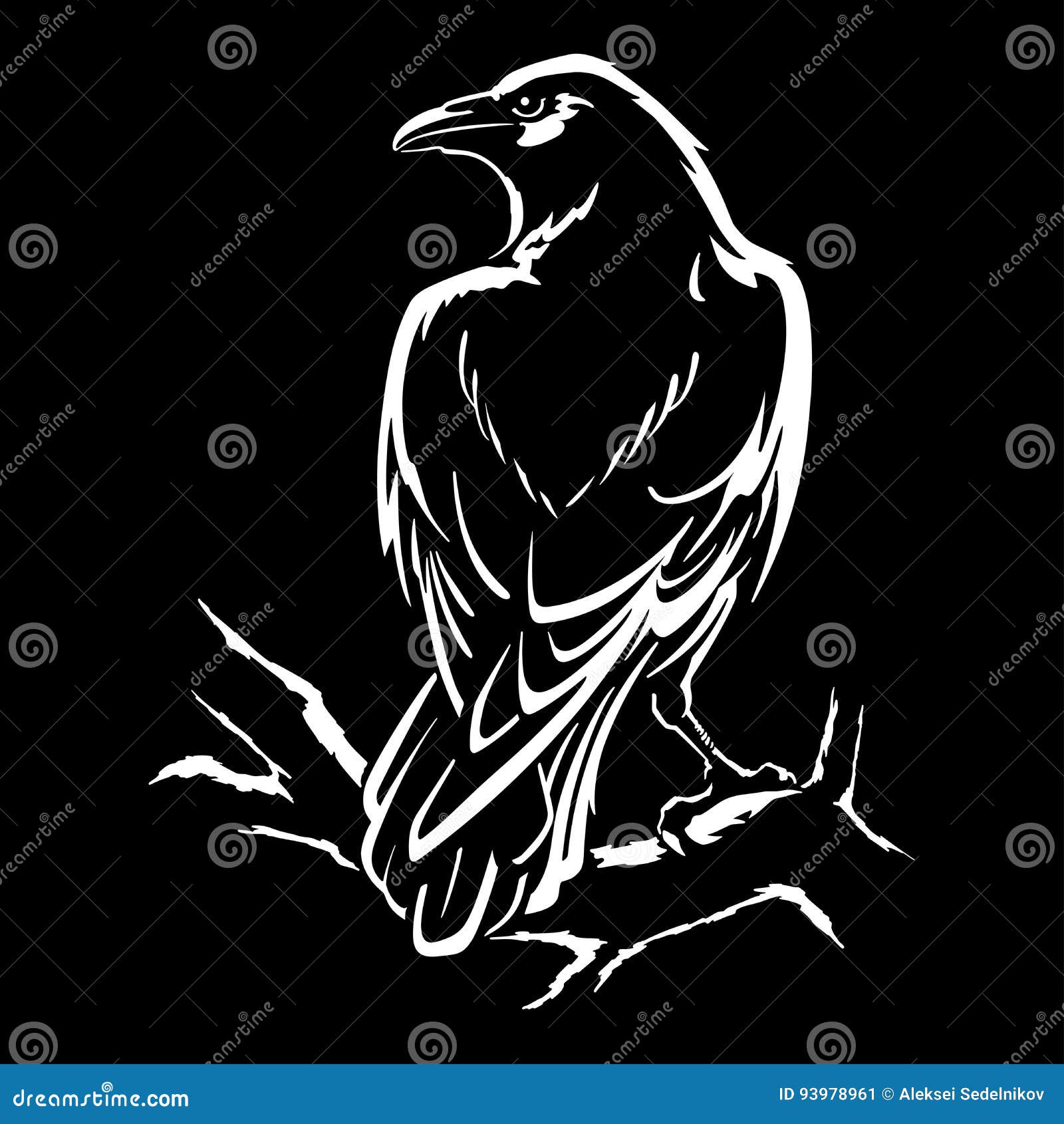 Raven Isolated Vector Illustration Stock Vector - Illustration of ...