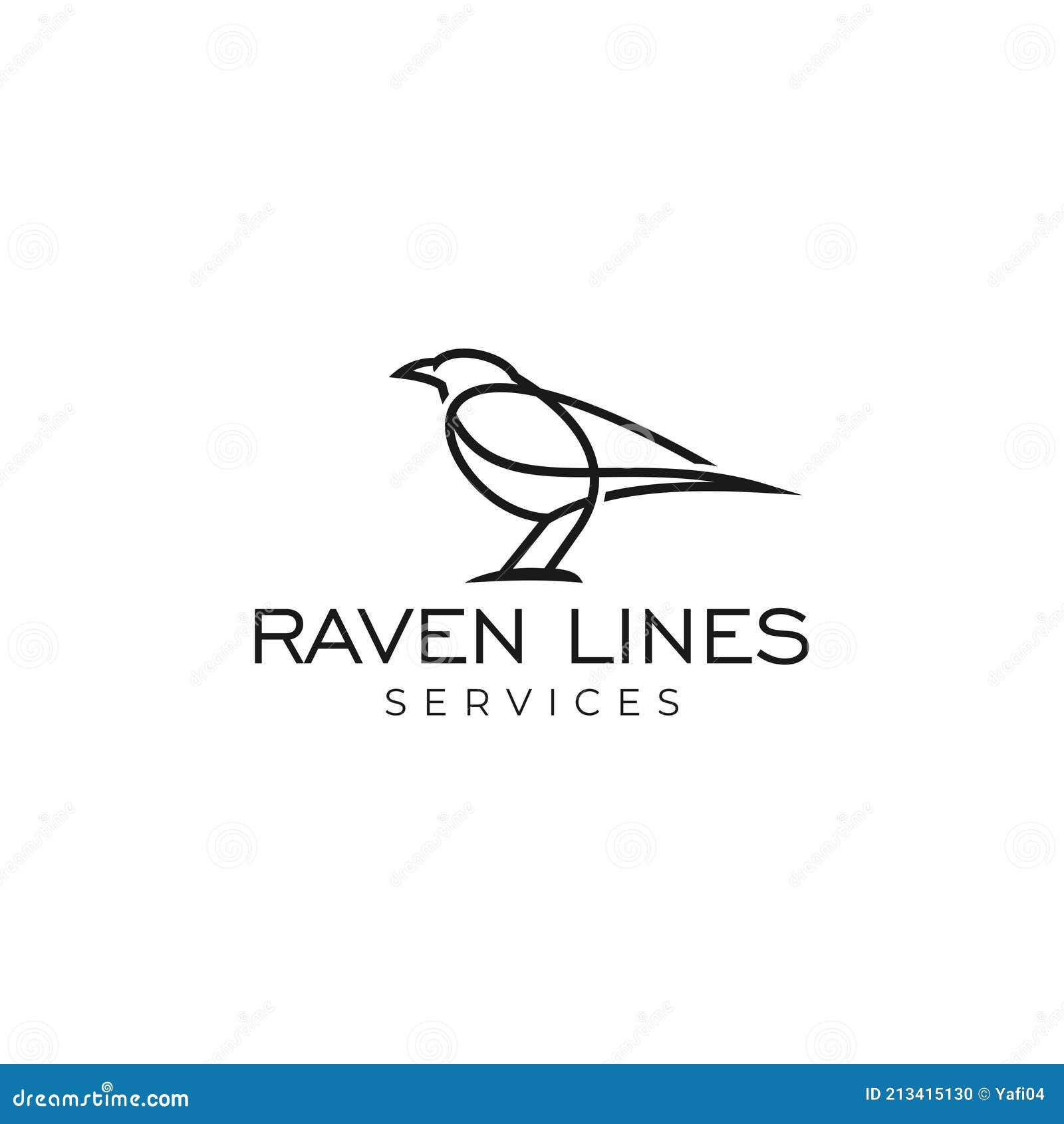 Raven Lines Services Logo Design Concept Ilustración del Vector ...