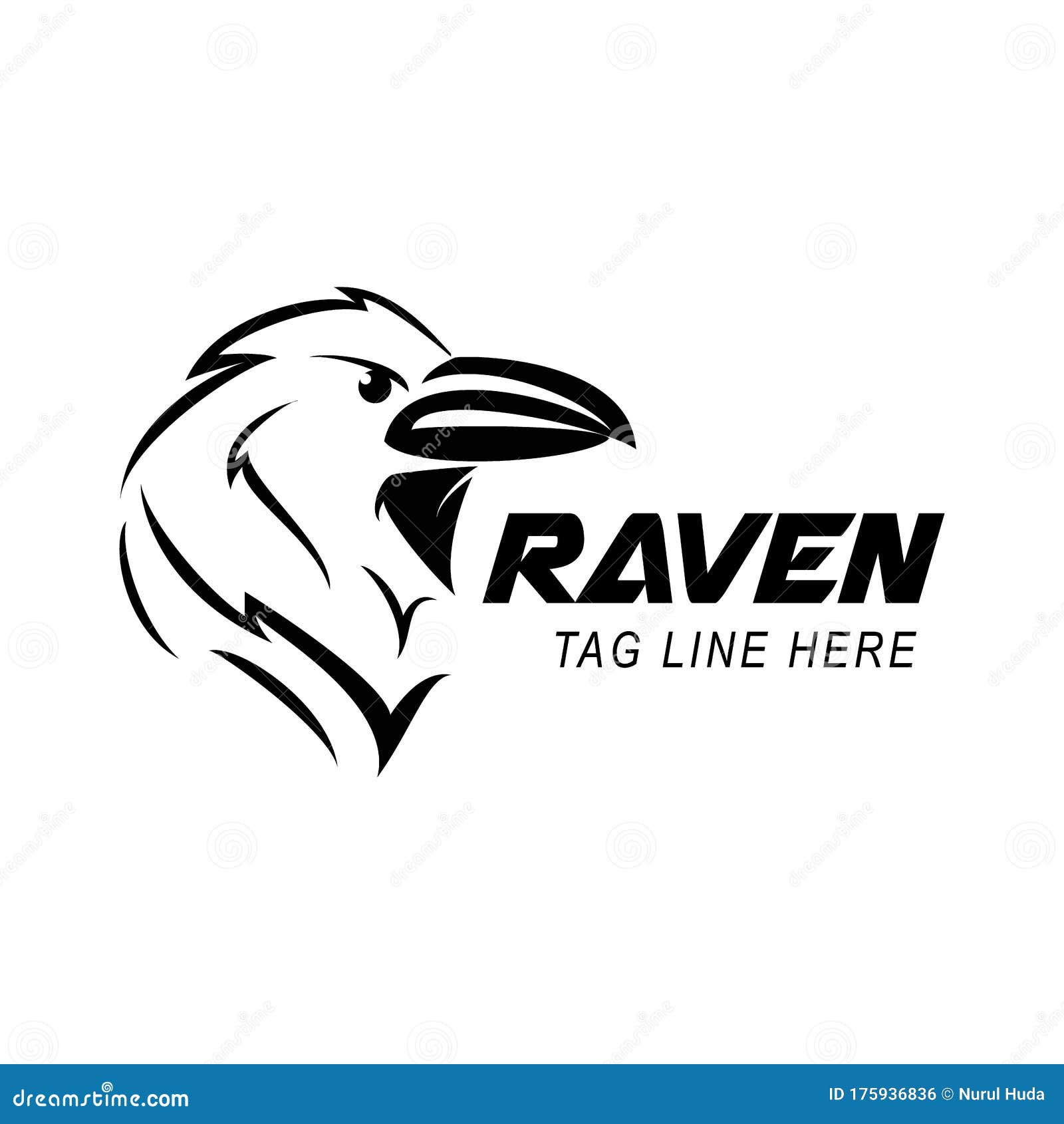 Raven Logo Design Vector Template Stock Vector - Illustration of design ...
