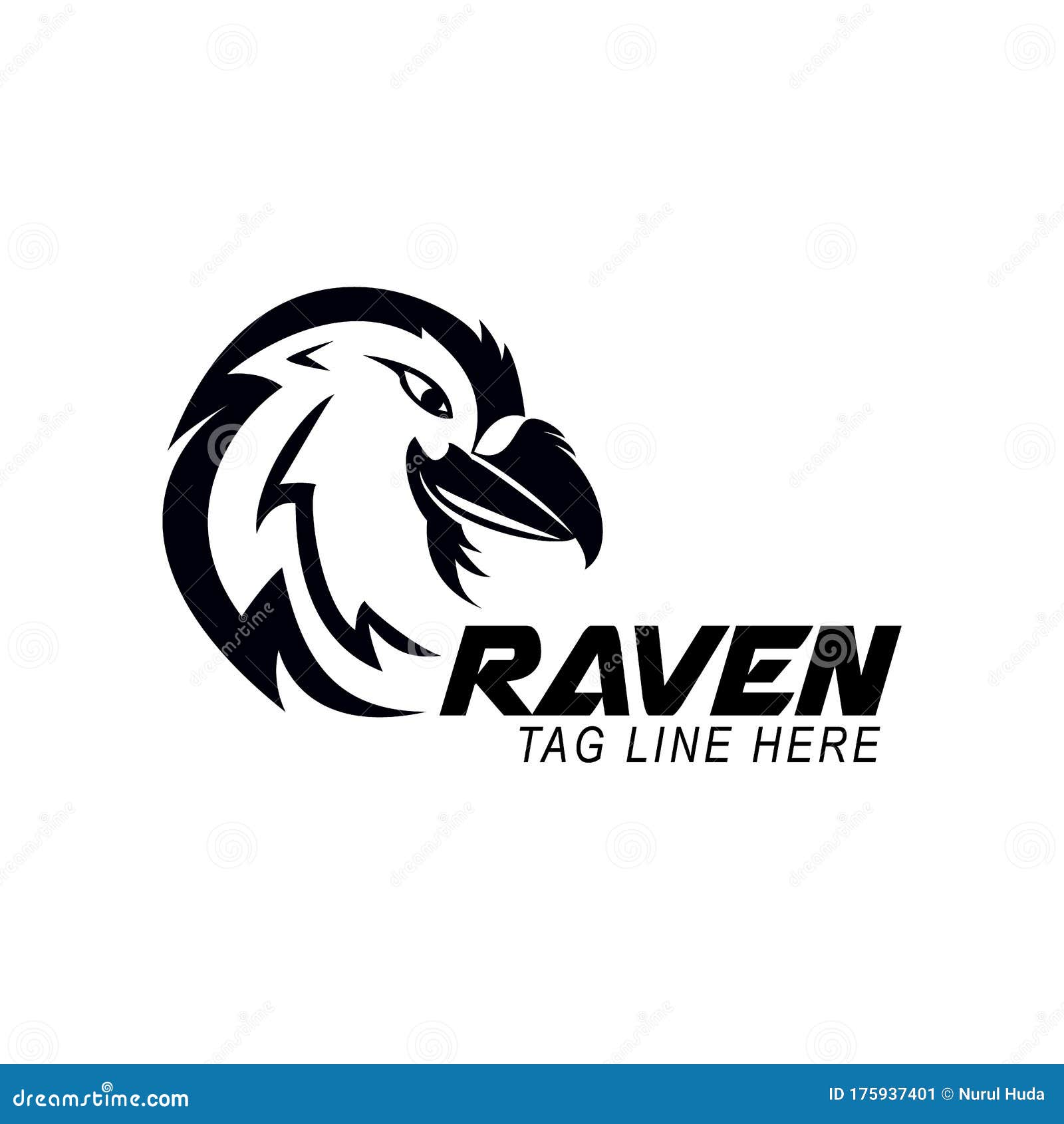 Raven Logo Design Vector Template Stock Vector - Illustration of raven ...