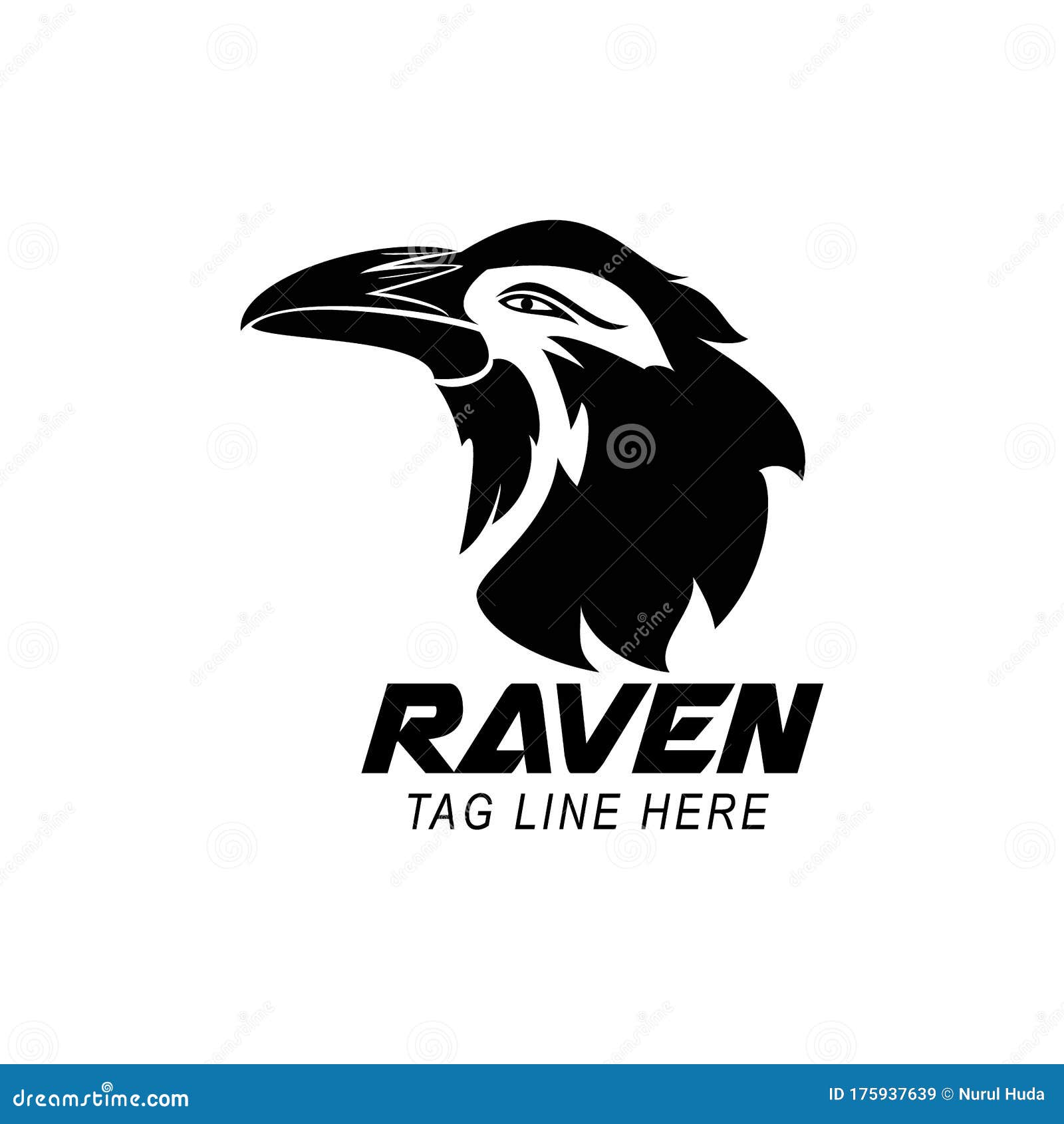 Raven Logo Design Vector Template Stock Illustration - Illustration of ...