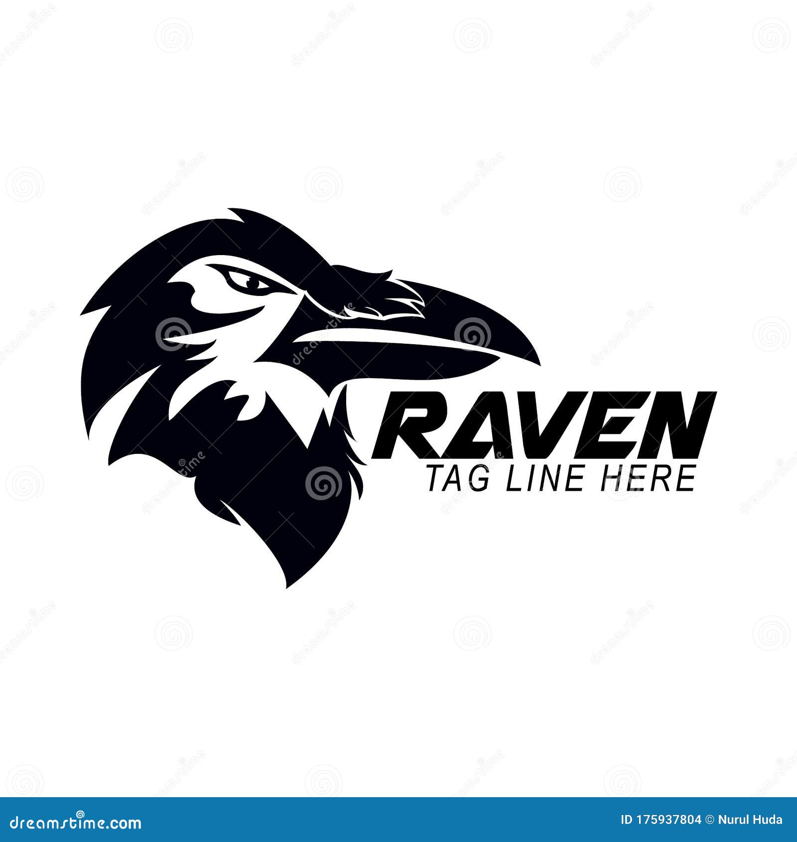Raven Logo Design Vector Template Stock Illustration - Illustration of ...