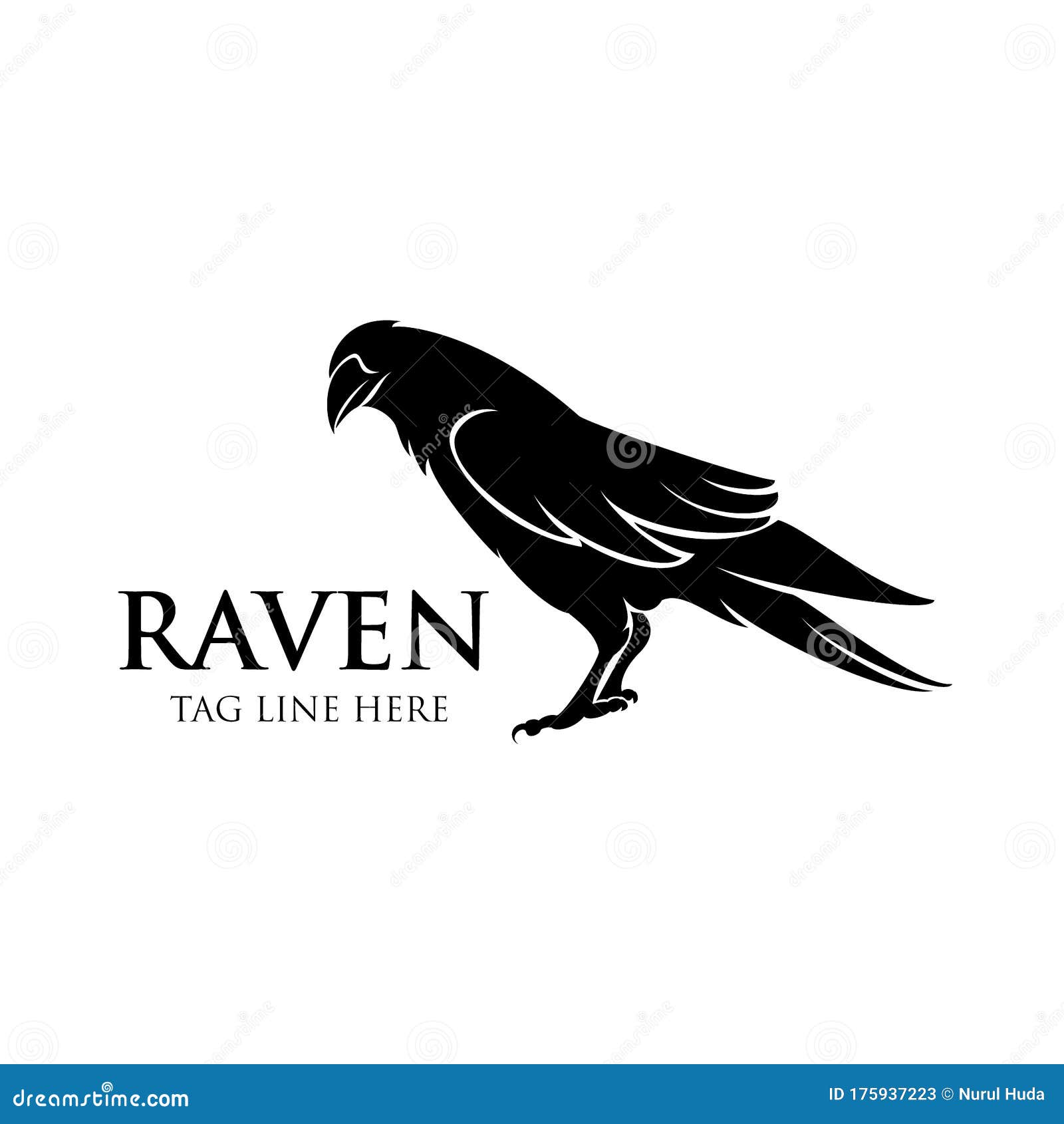 Raven Logo Icon Vector Design Stock Vector - Illustration of crow, body ...