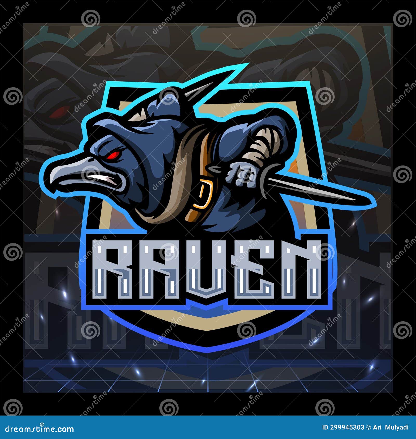 Raven Mascot Esport Logo Design Stock Vector - Illustration of medicine ...