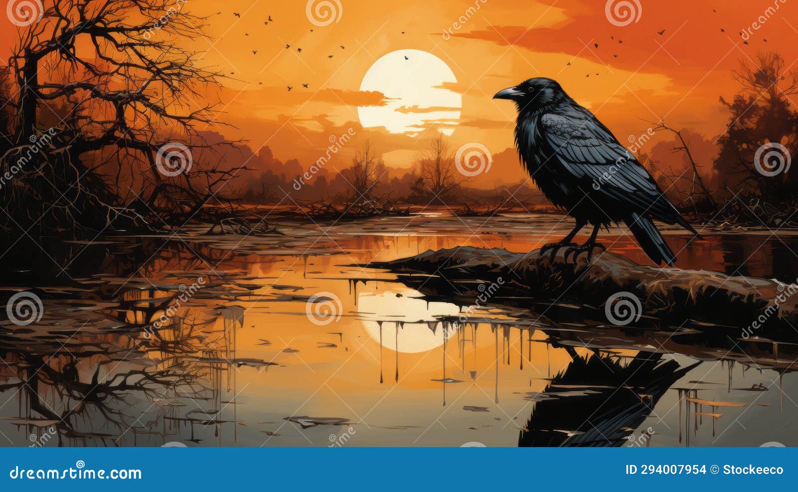 Raven by the River: Concept Art with Risograph Ra 8600 Texture Stock ...