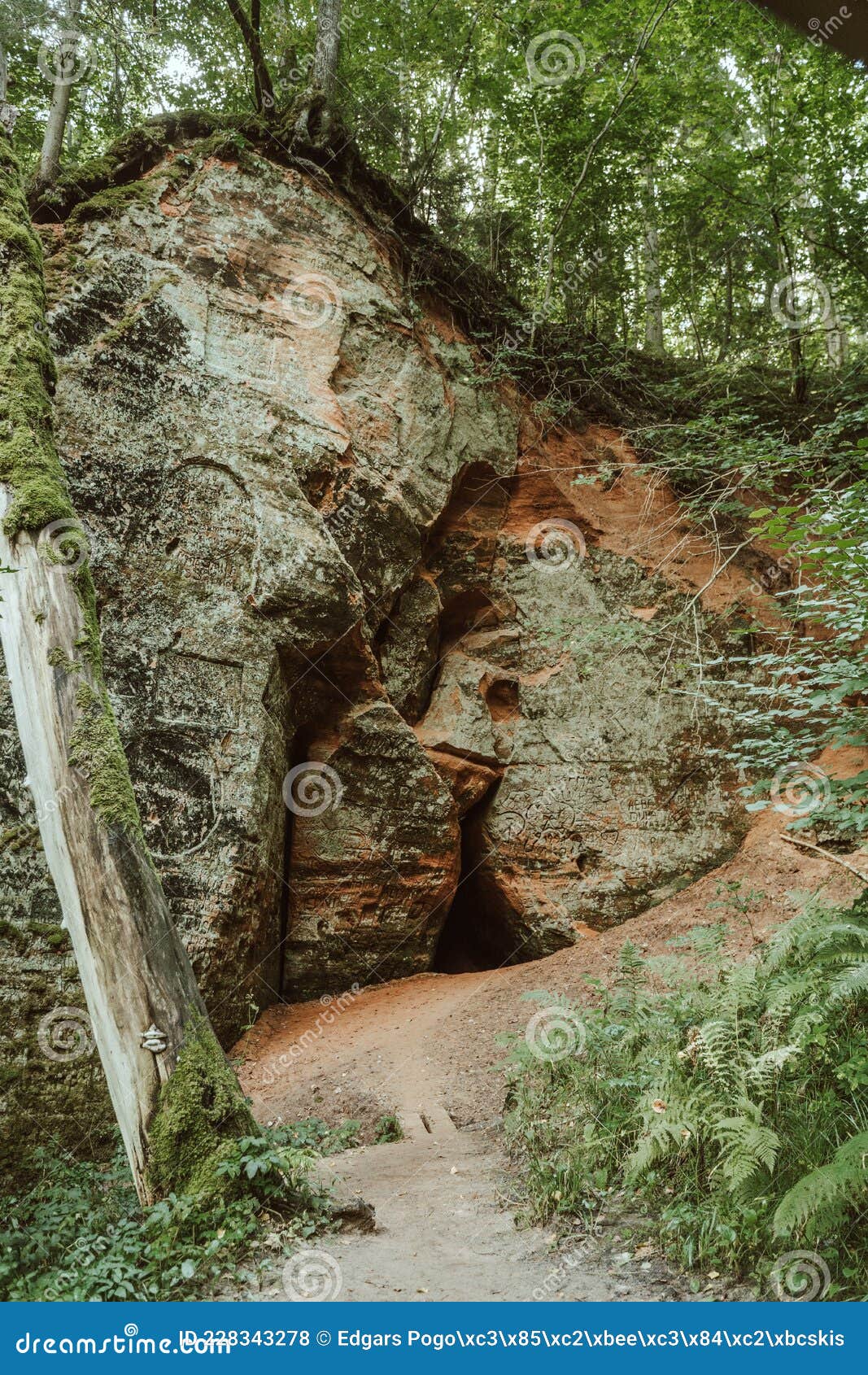 The Raven S Ravine and Cave in Sigulda Stock Photo - Image of sandstone ...