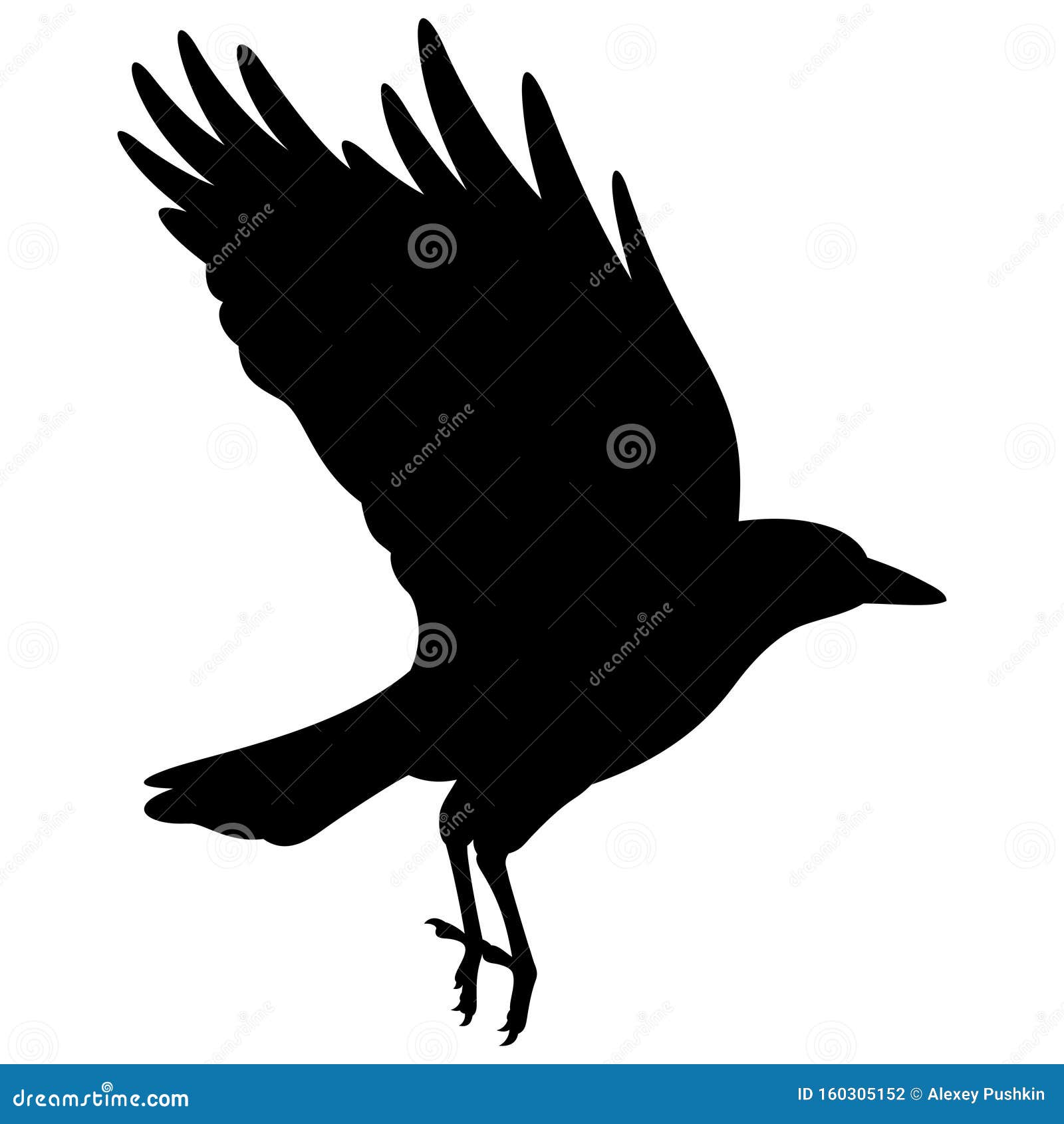 Raven silhouette 007 stock vector. Illustration of icon - 160305152