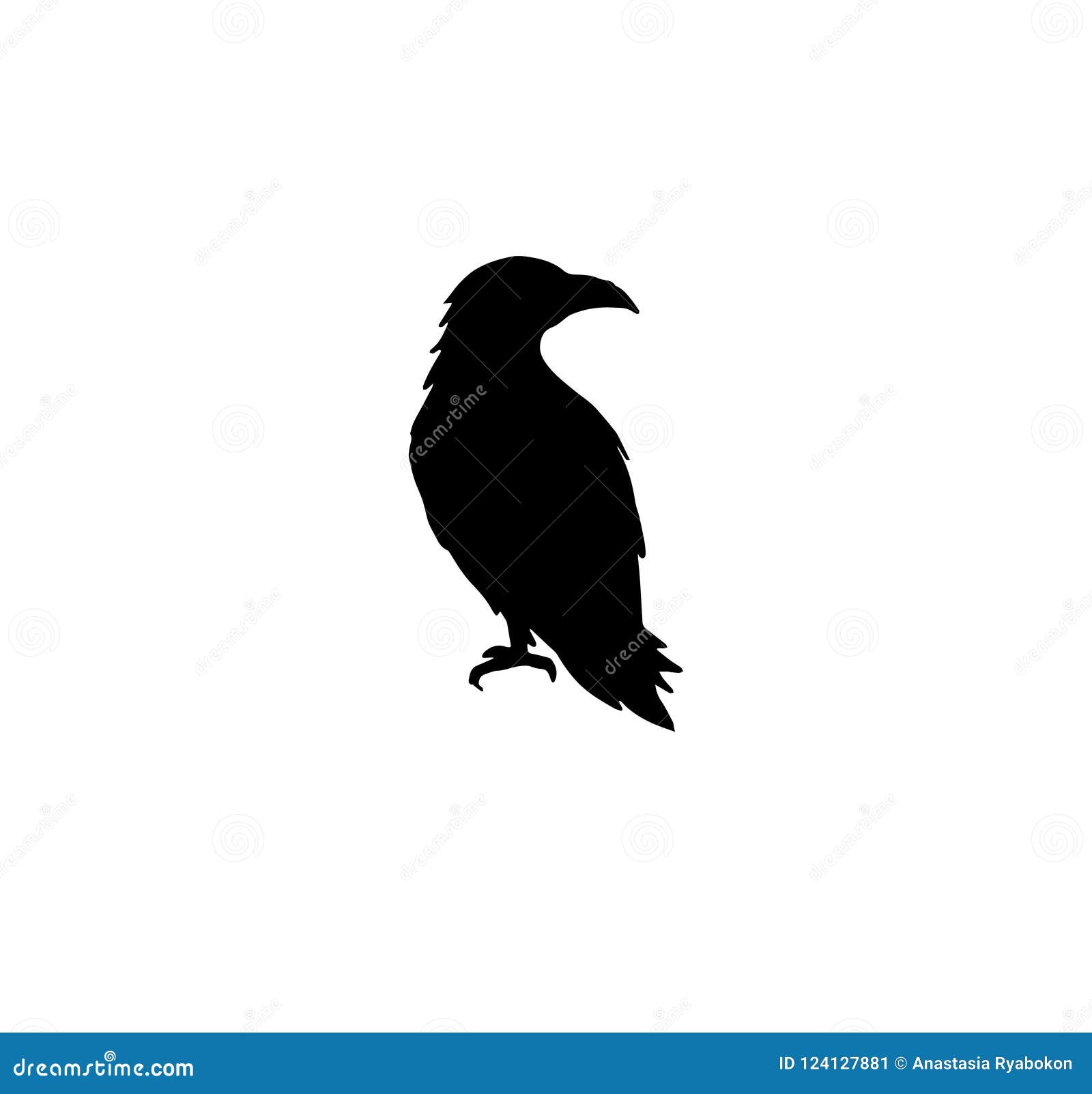 Raven Silhouette Isolated Vector Stock Vector - Illustration of logo ...