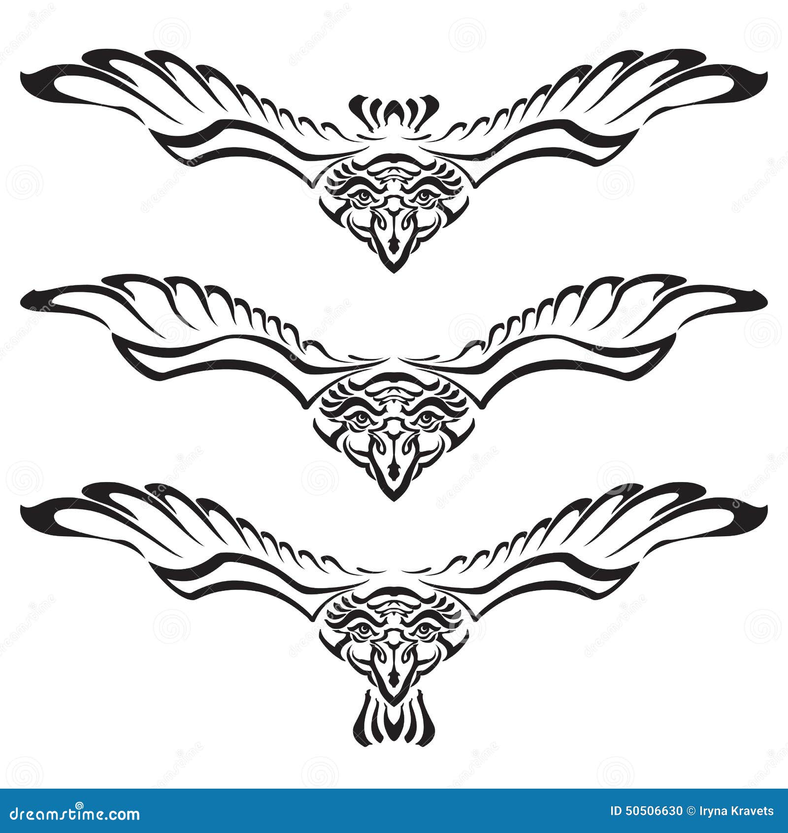 Raven with spread wings stock vector. Illustration of black - 50506630