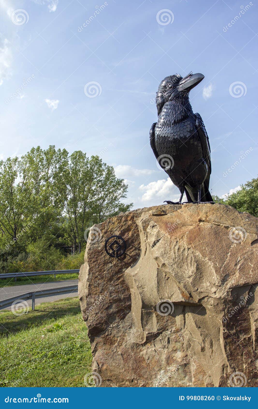 Raven statue stock photo. Image of hungary, stone, nograd - 99808260