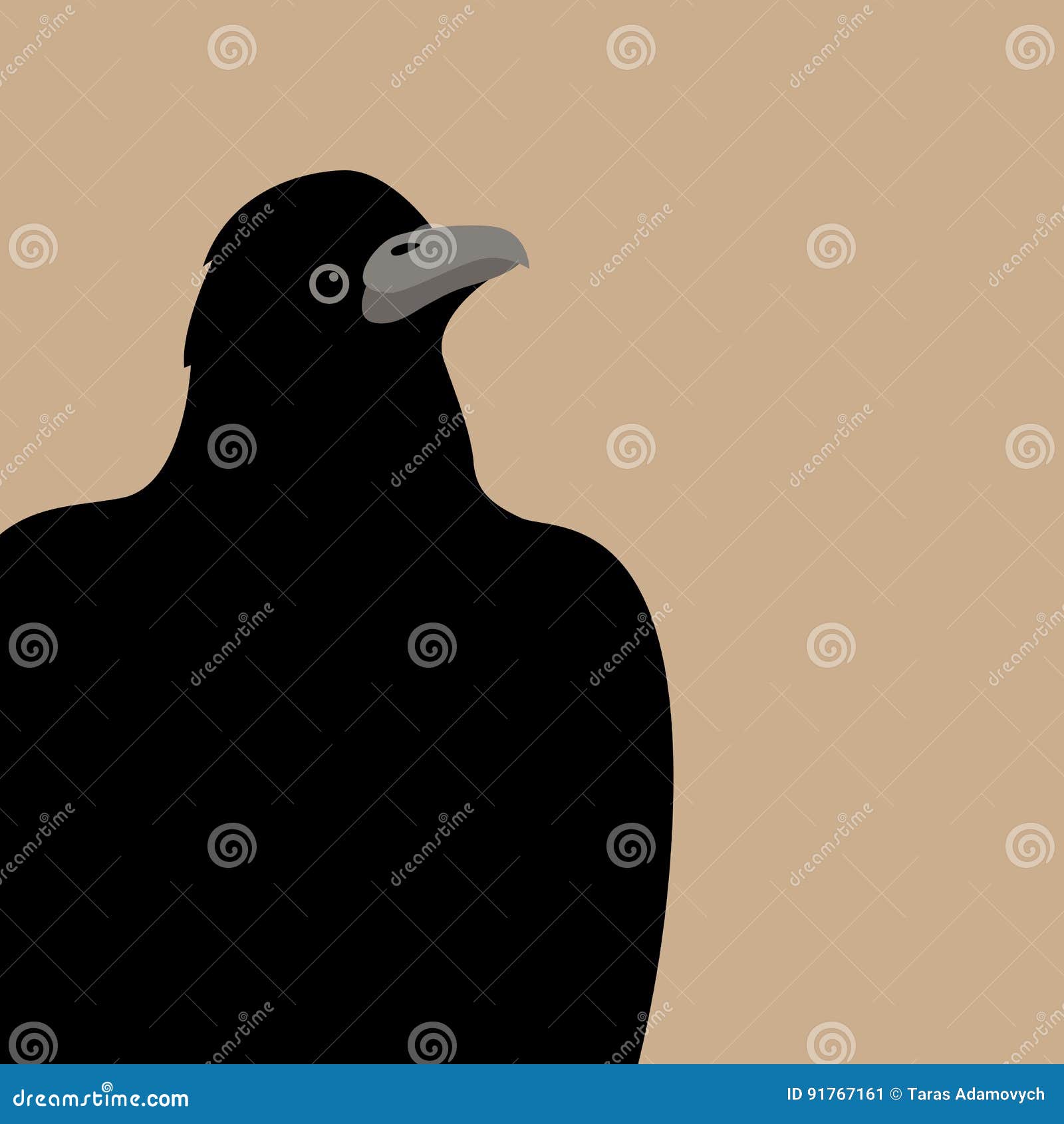 Raven Vector Illustration Style Flat Stock Vector - Illustration of ...