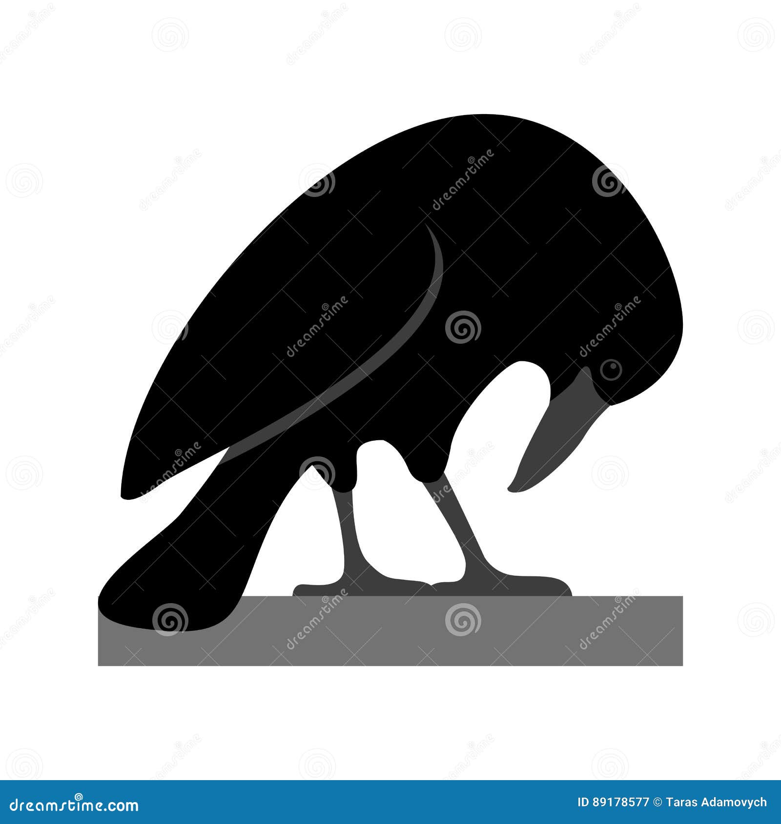 Raven Vector Illustration Style Flat Stock Vector - Illustration of ...