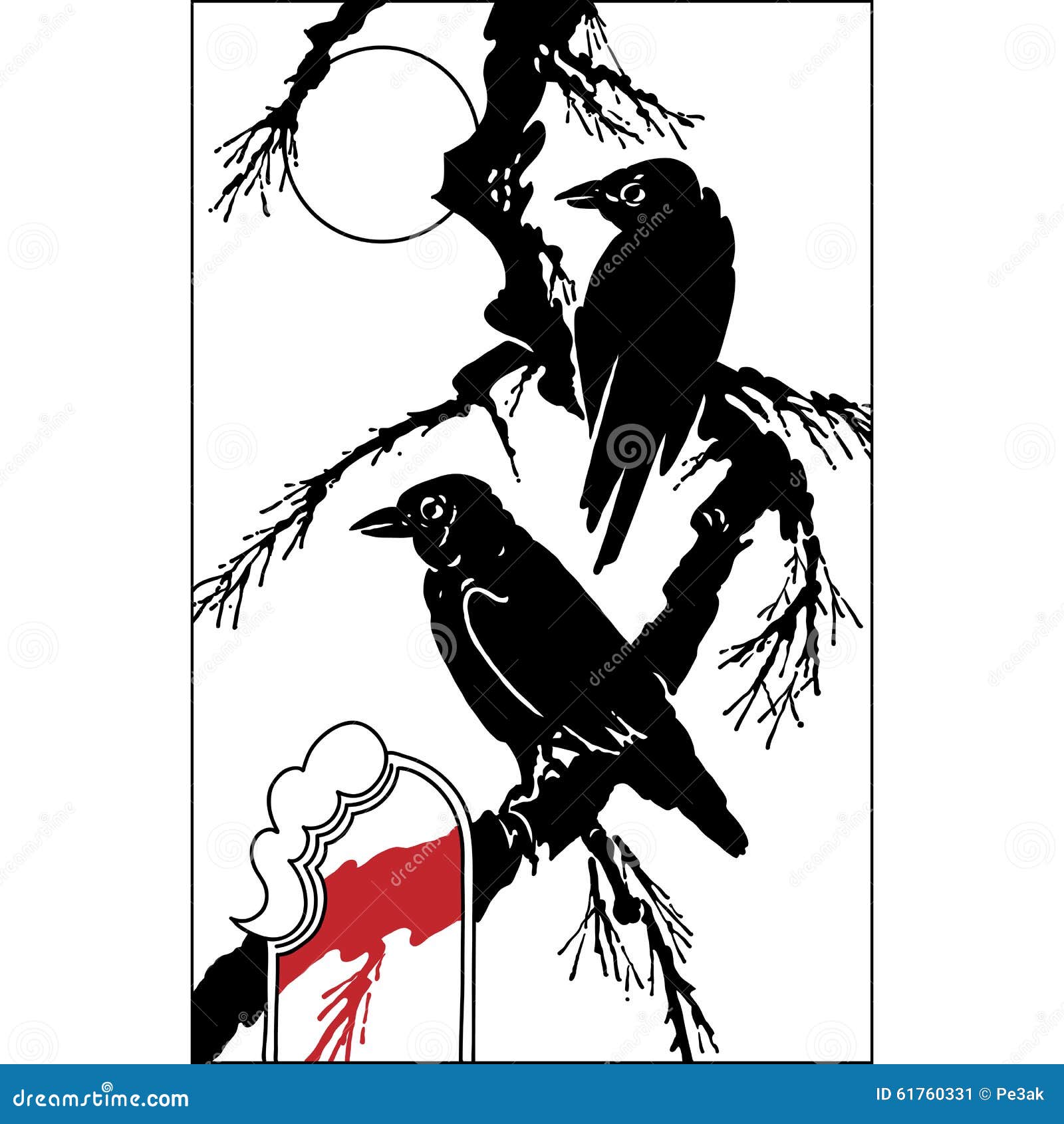 Tree Silhouette With Ravens