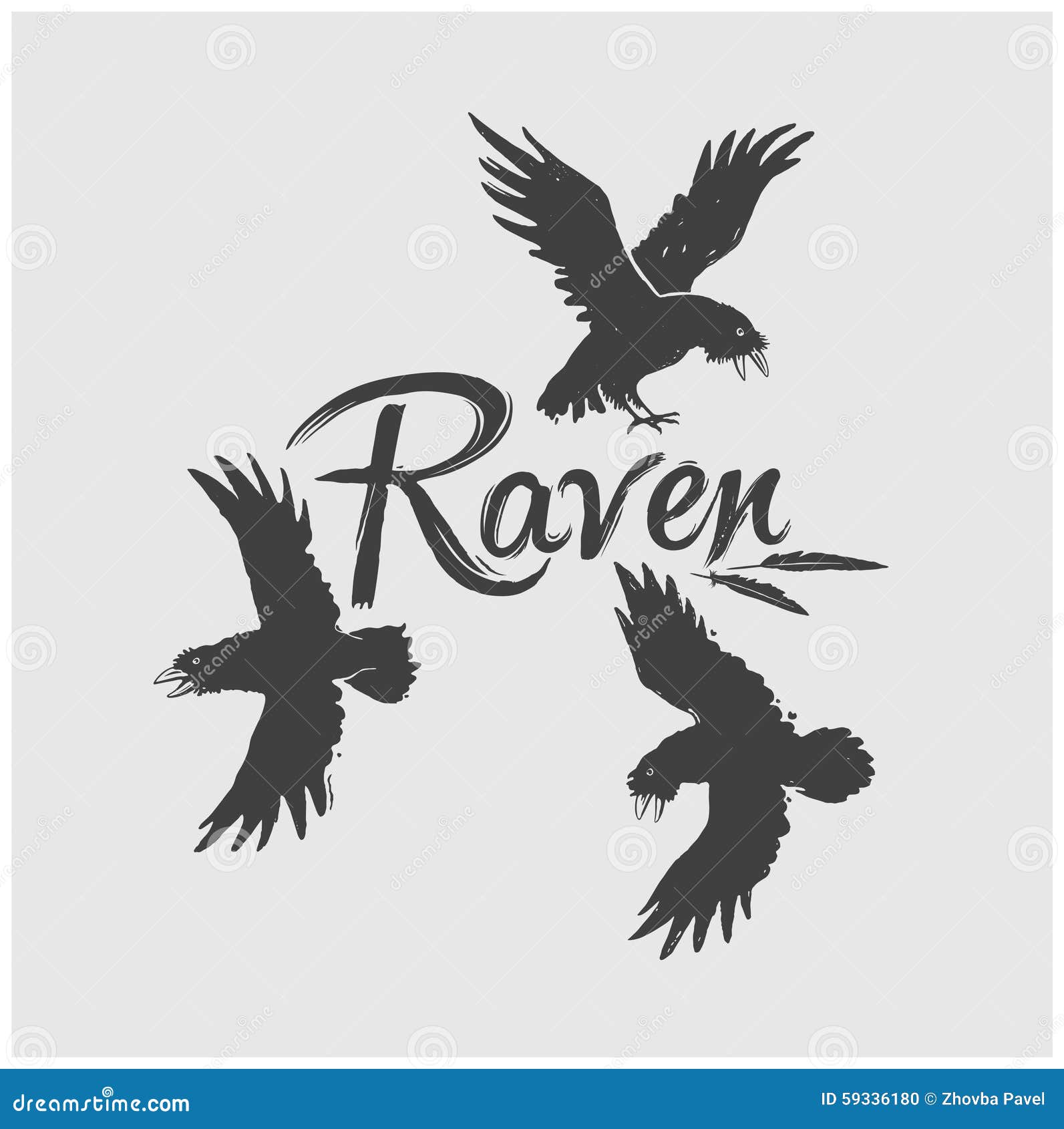 Ravens. stock vector. Illustration of evil, birds, quality - 59336180
