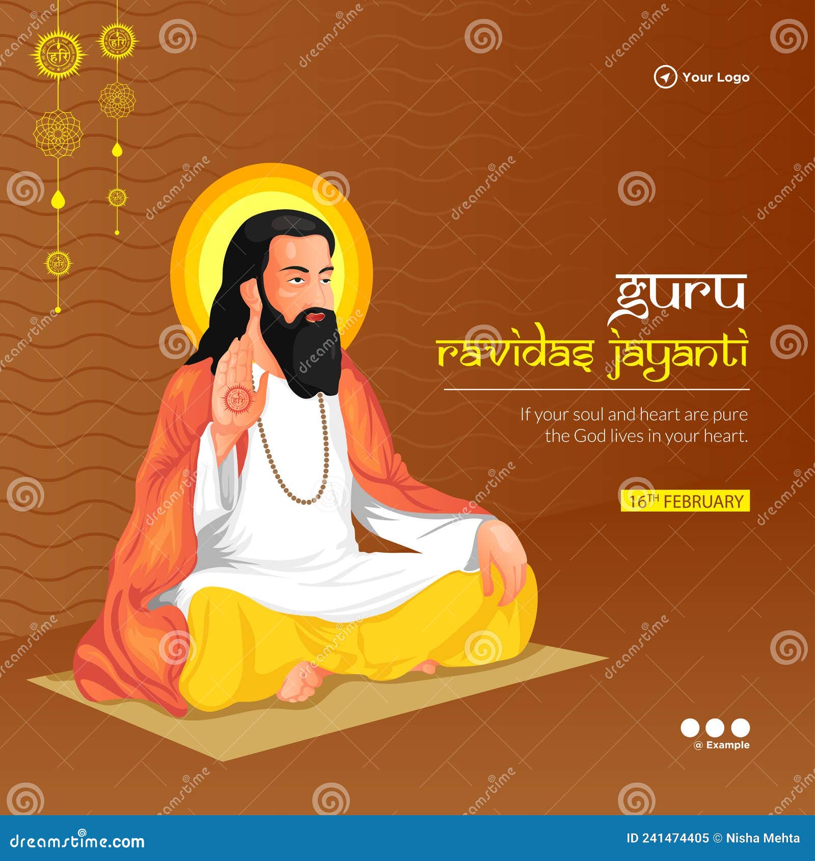 Guru Ravidas Jayanti Banner Design Stock Vector - Illustration of ...