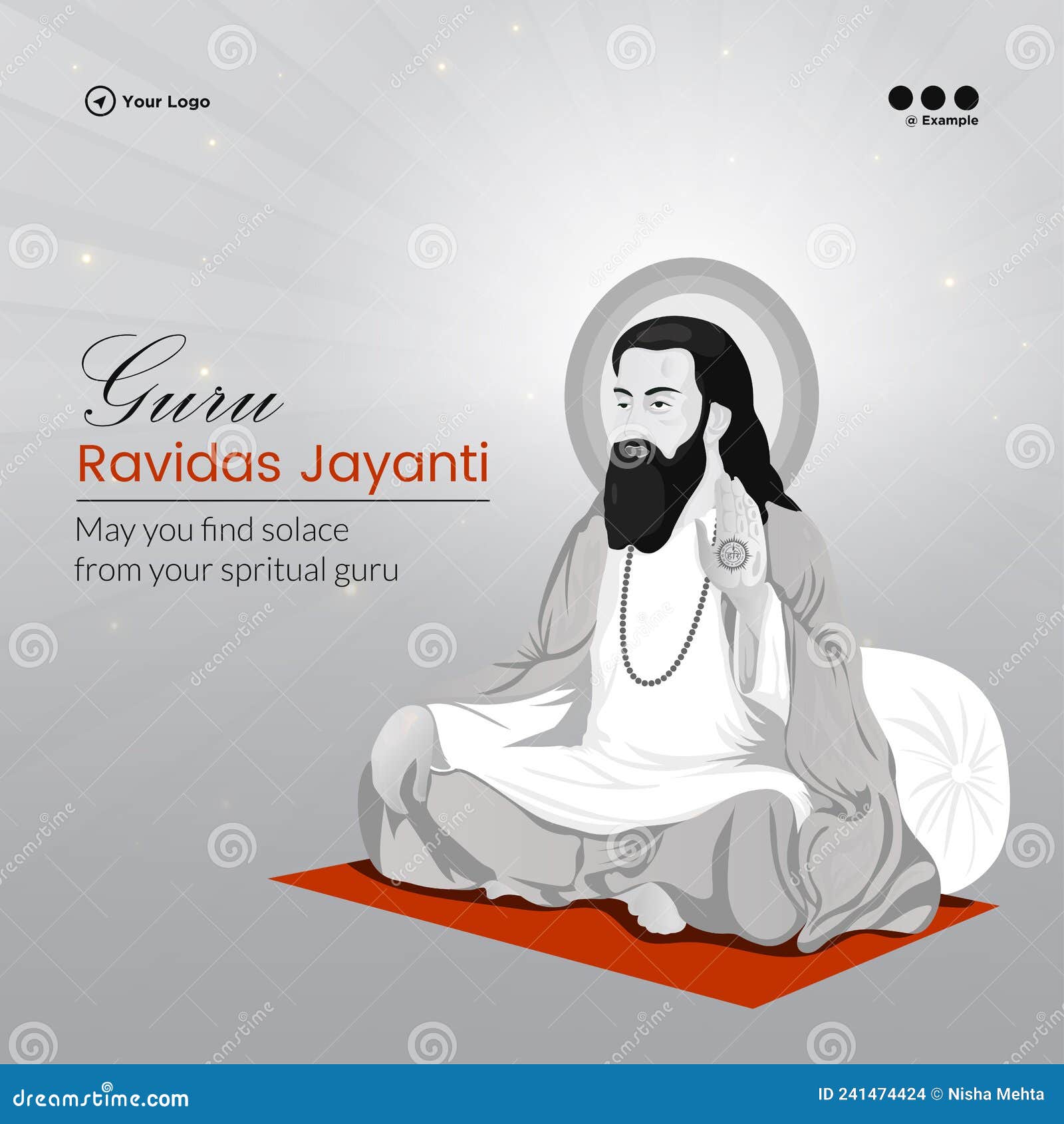 Guru Ravidas Jayanti Banner Design Stock Vector - Illustration of holy ...