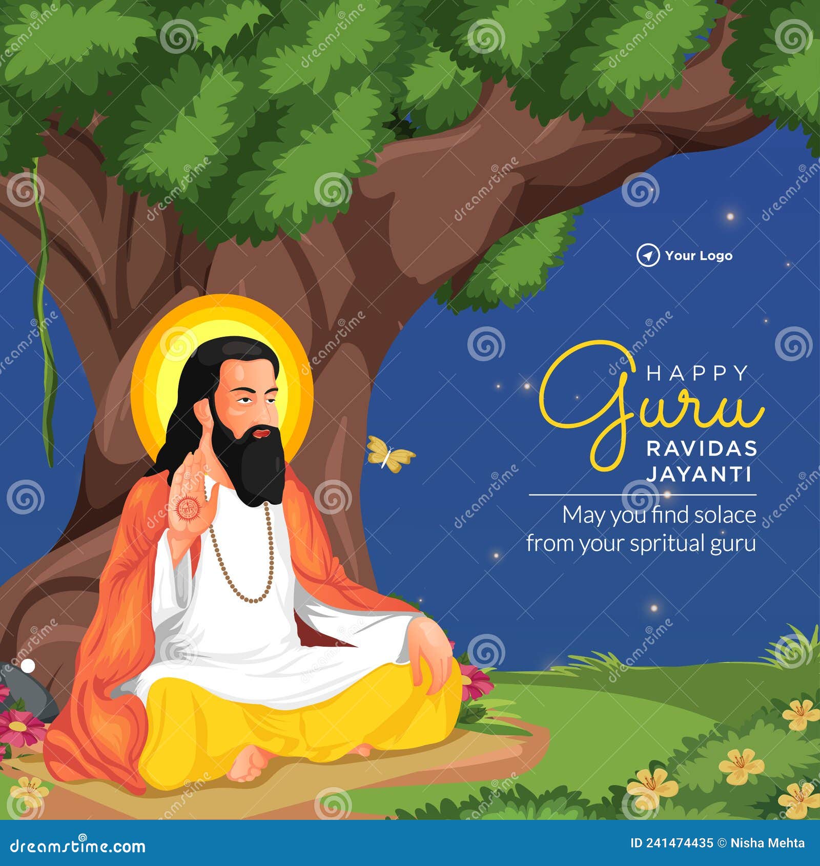 Guru Ravidas Jayanti Banner Desig Stock Vector - Illustration of ...