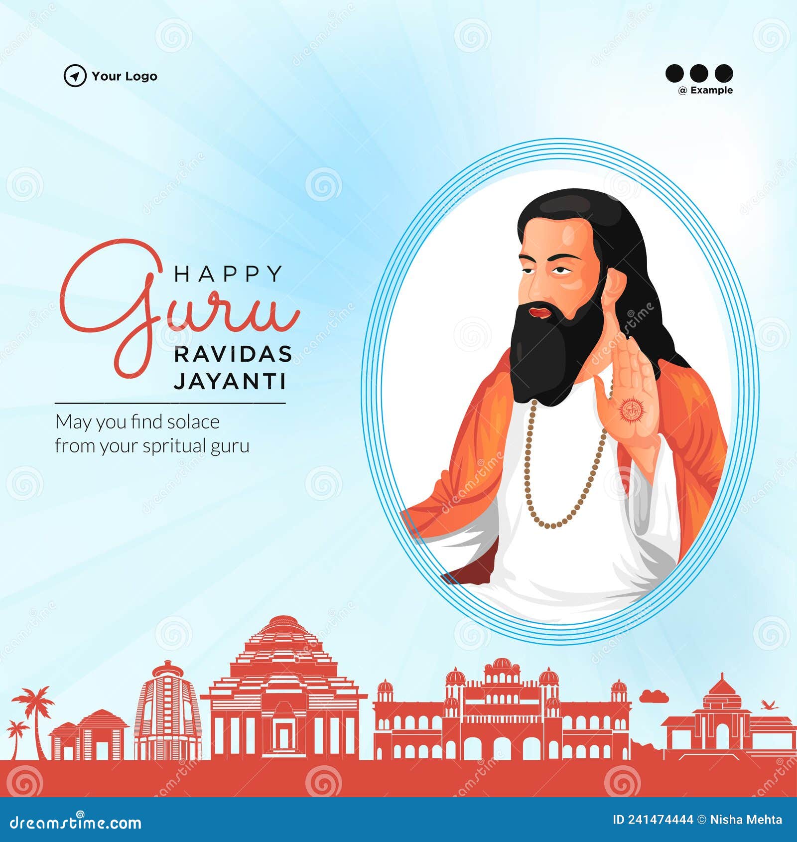 Guru Ravidas Jayanti Banner Design Cartoon Vector | CartoonDealer.com ...