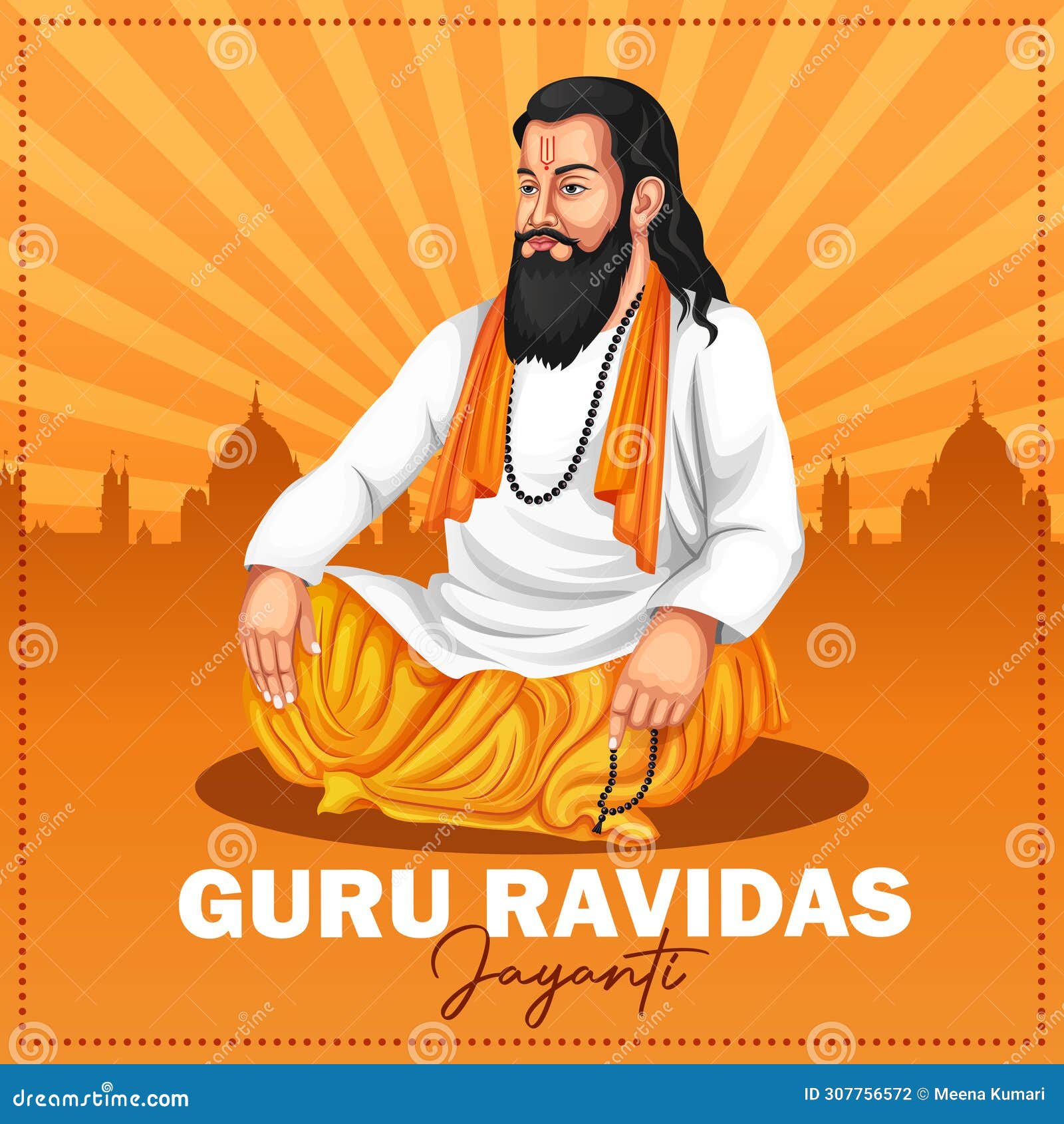 Guru Ravidas Jayanti Greeting Card Design Vector Illustration ...
