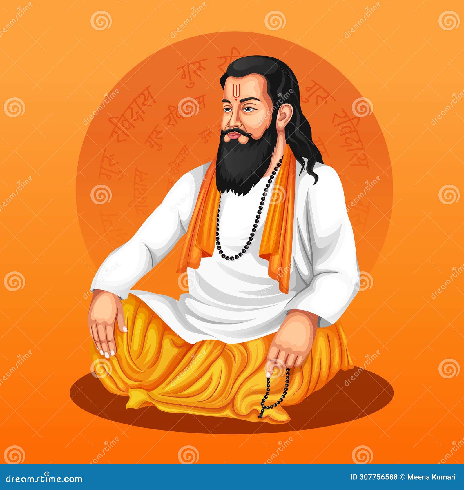 Illustration of Guru Ravidas Jayanti Poster Template. Poet, Saint, and ...