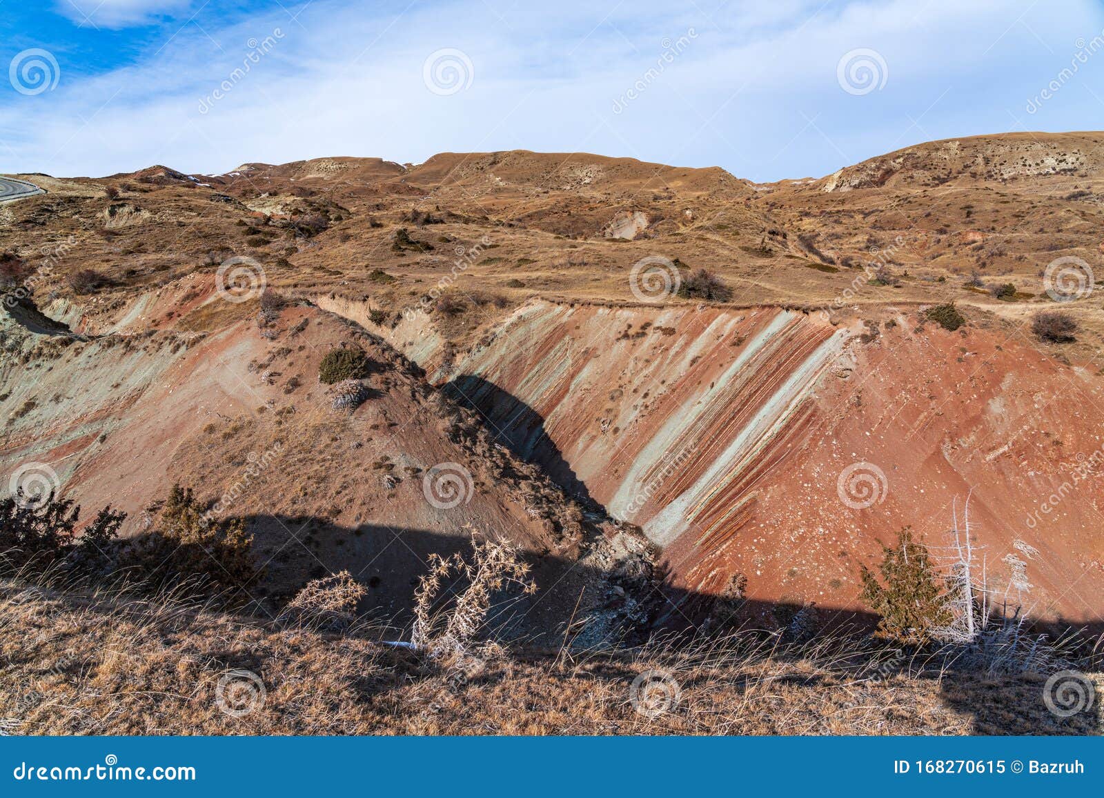 Ravine with Beautiful Sedimentary Rocks Stock Image - Image of rock ...
