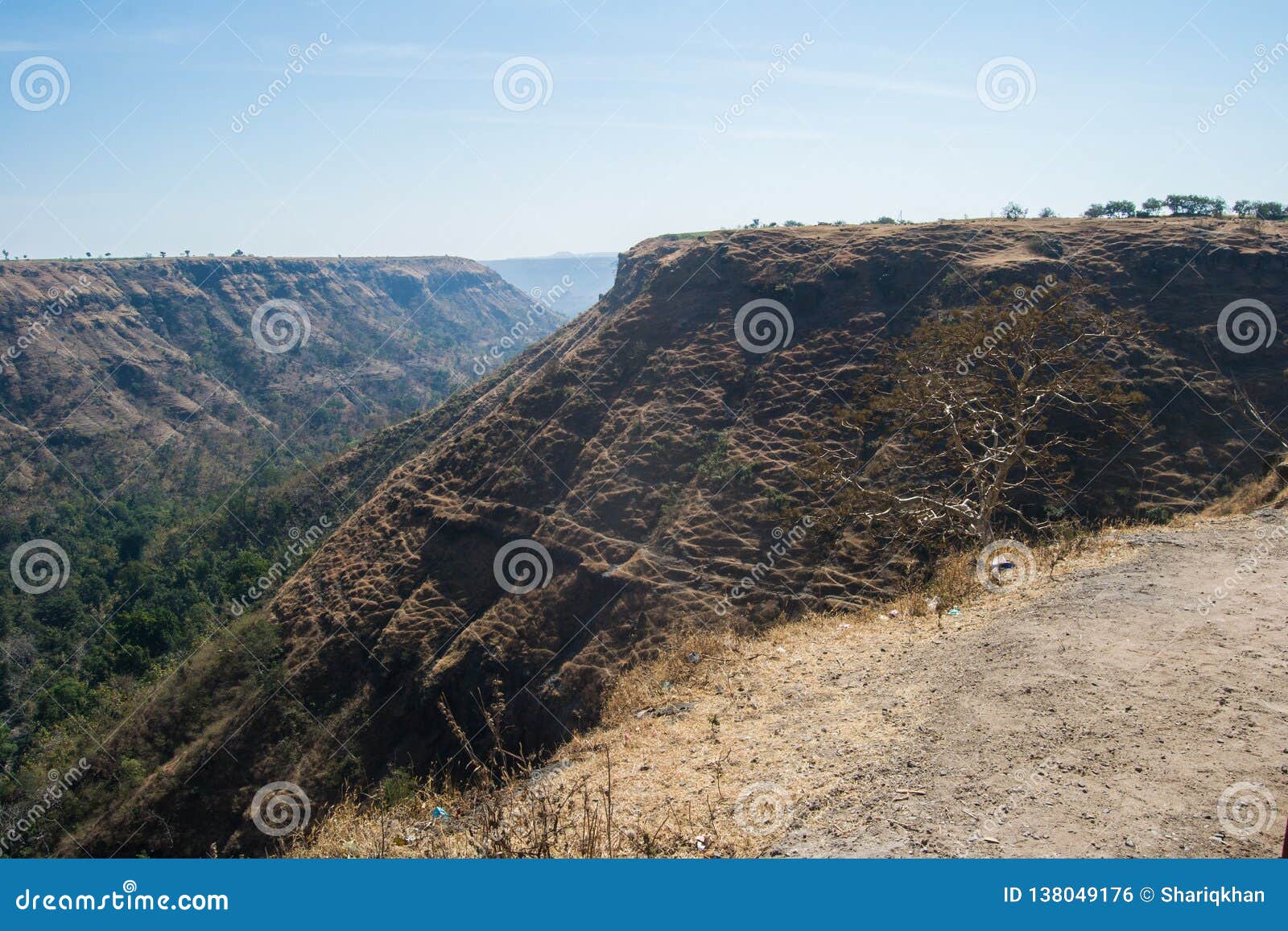 Ravine Canyon Landscape with Blue Sky Stock Photo - Image of malwa ...