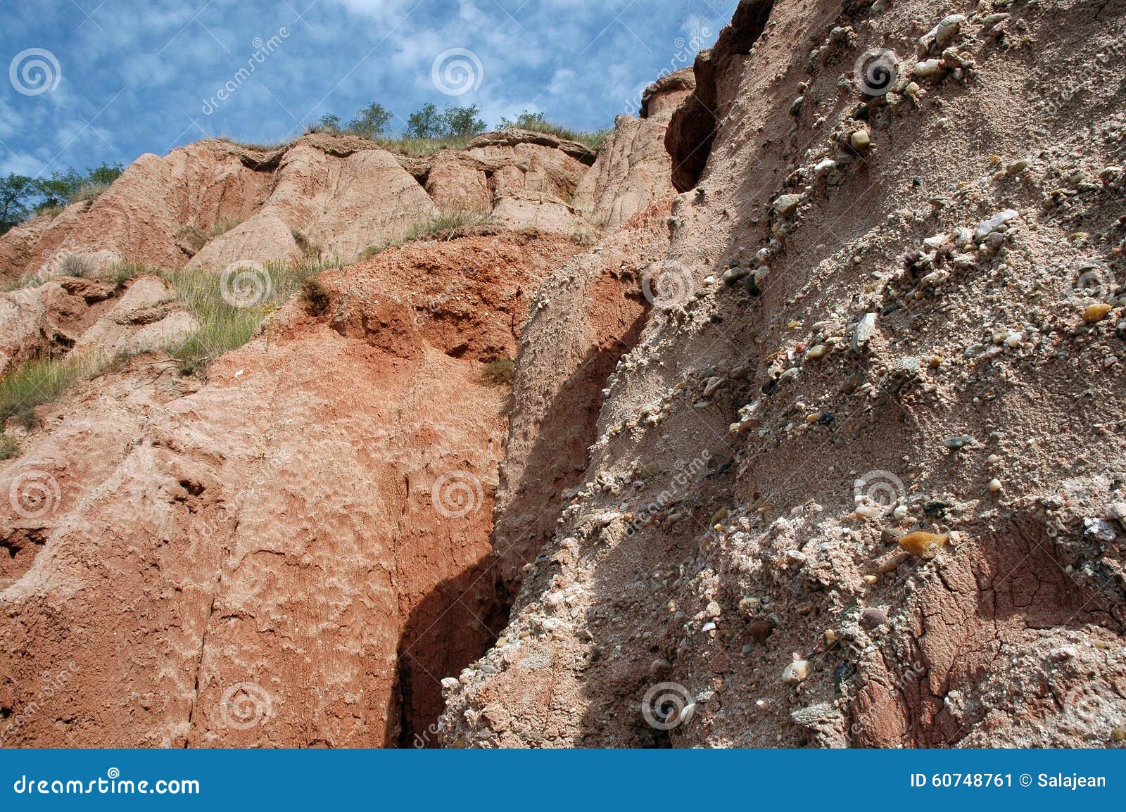 Ravine in a Geological Reserve. Rapa Rosie, Romania Stock Image - Image ...