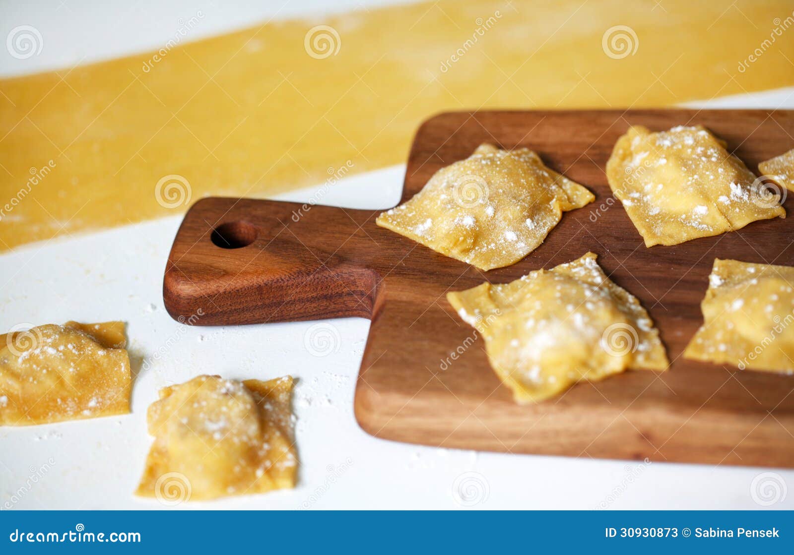 Ravioli, Making Homemade Egg Pasta with Filling Stock Image - Image of ...