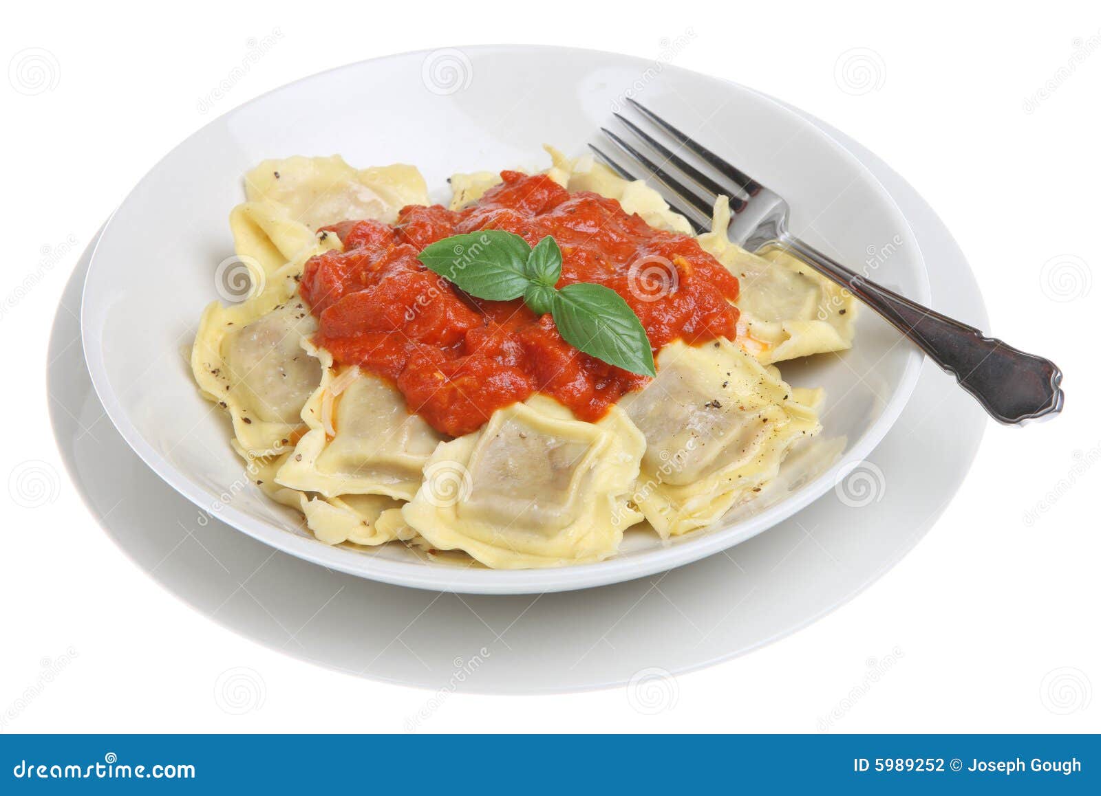 Ravioli Pasta Dish stock photo. Image of white, basil - 5989252