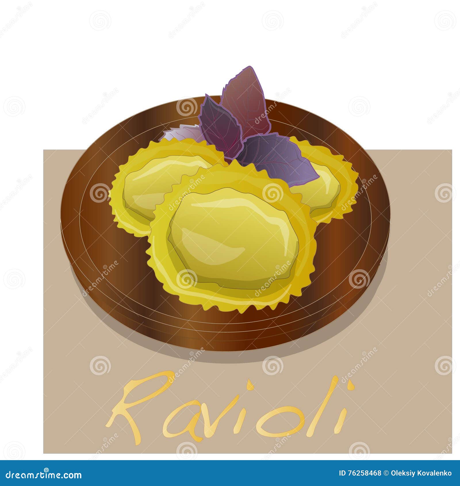 Ravioli pasta set vector stock vector. Illustration of white - 76258468