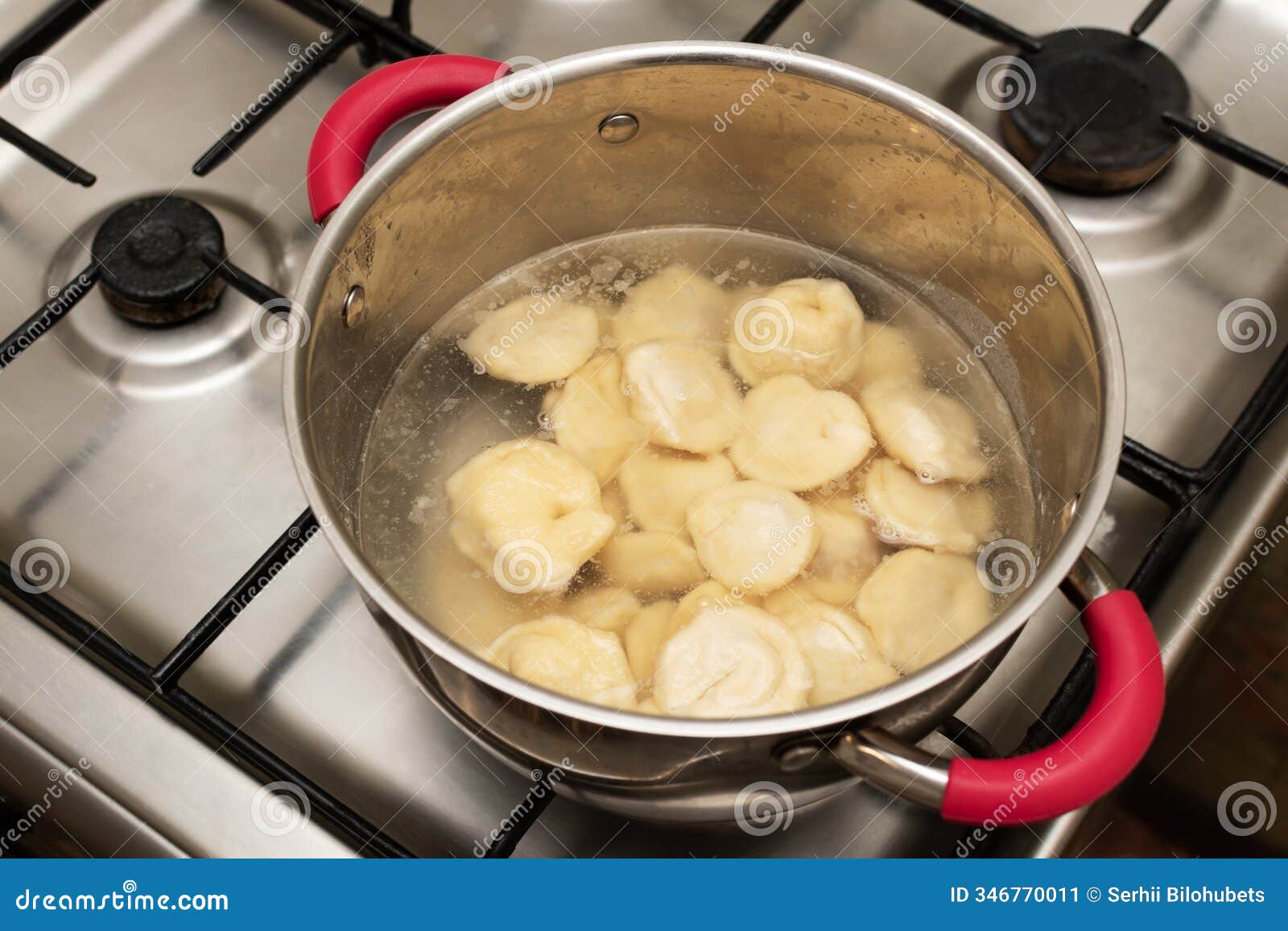 Ravioli in a Saucepan in Boiling Water Stock Image - Image of ready ...