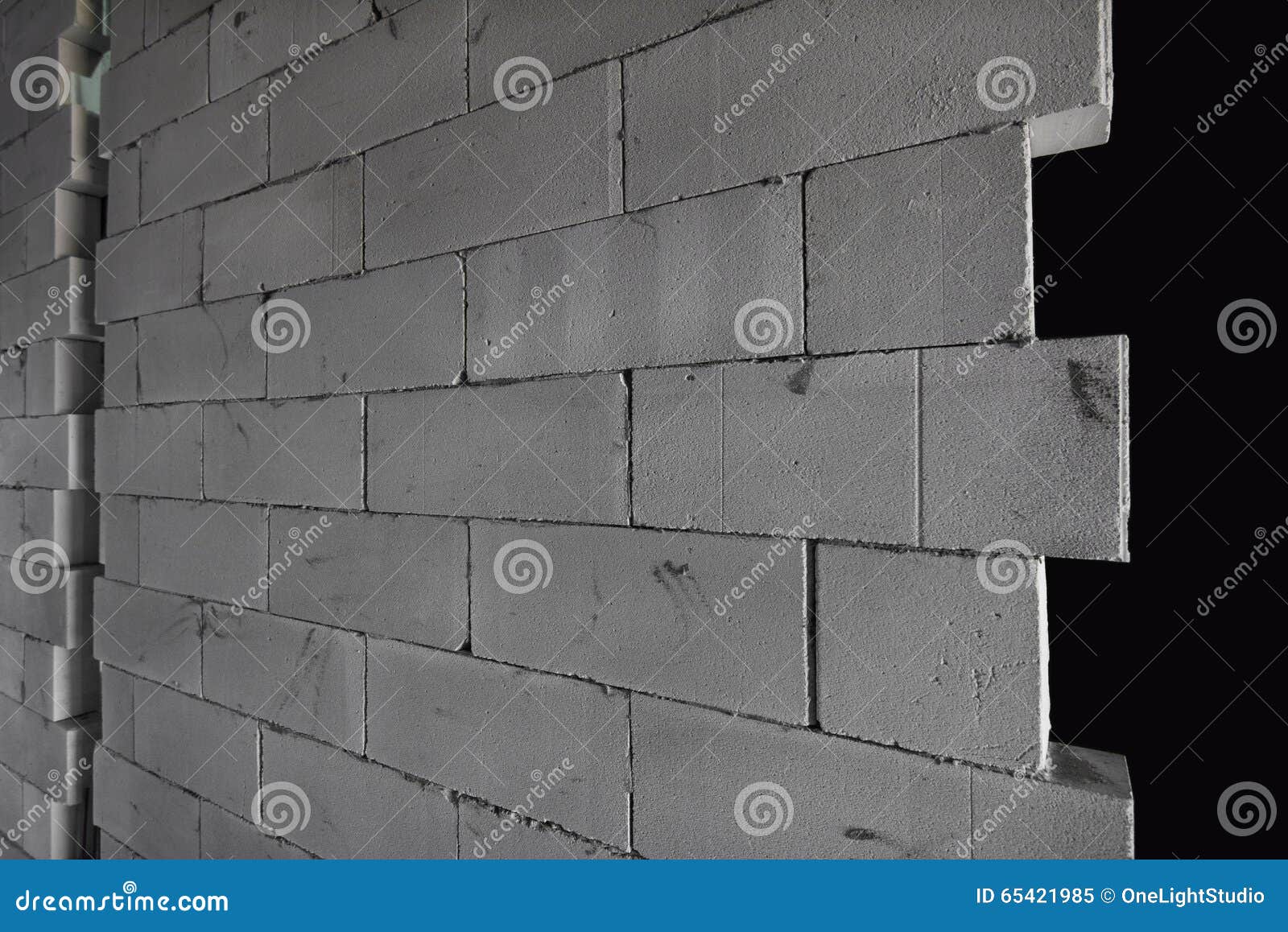 Raw AAC Autoclaved Aerated Concrete Wall, Angle View, Background. Stock ...