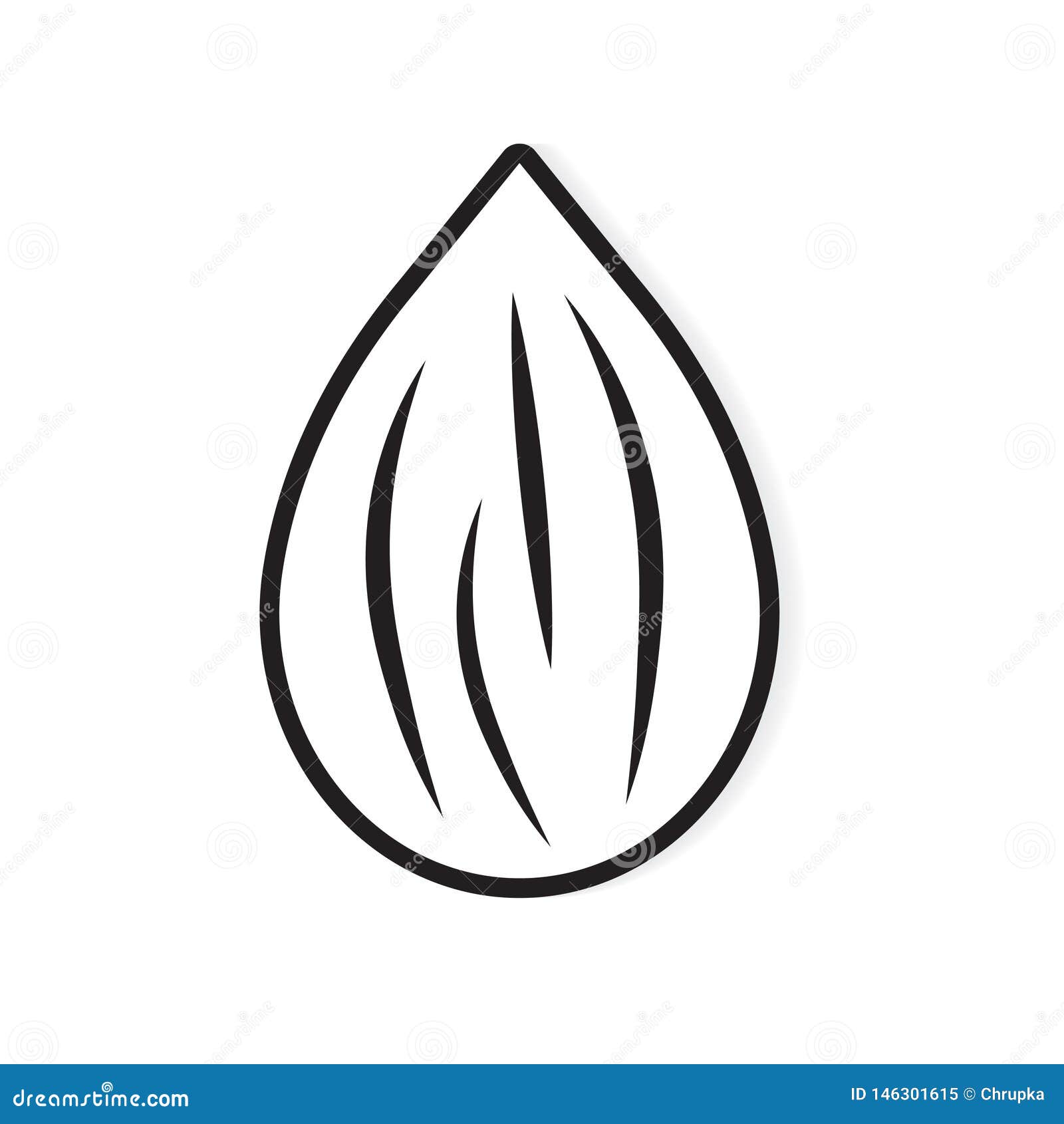 Raw almond icon stock vector. Illustration of nutritious - 146301615