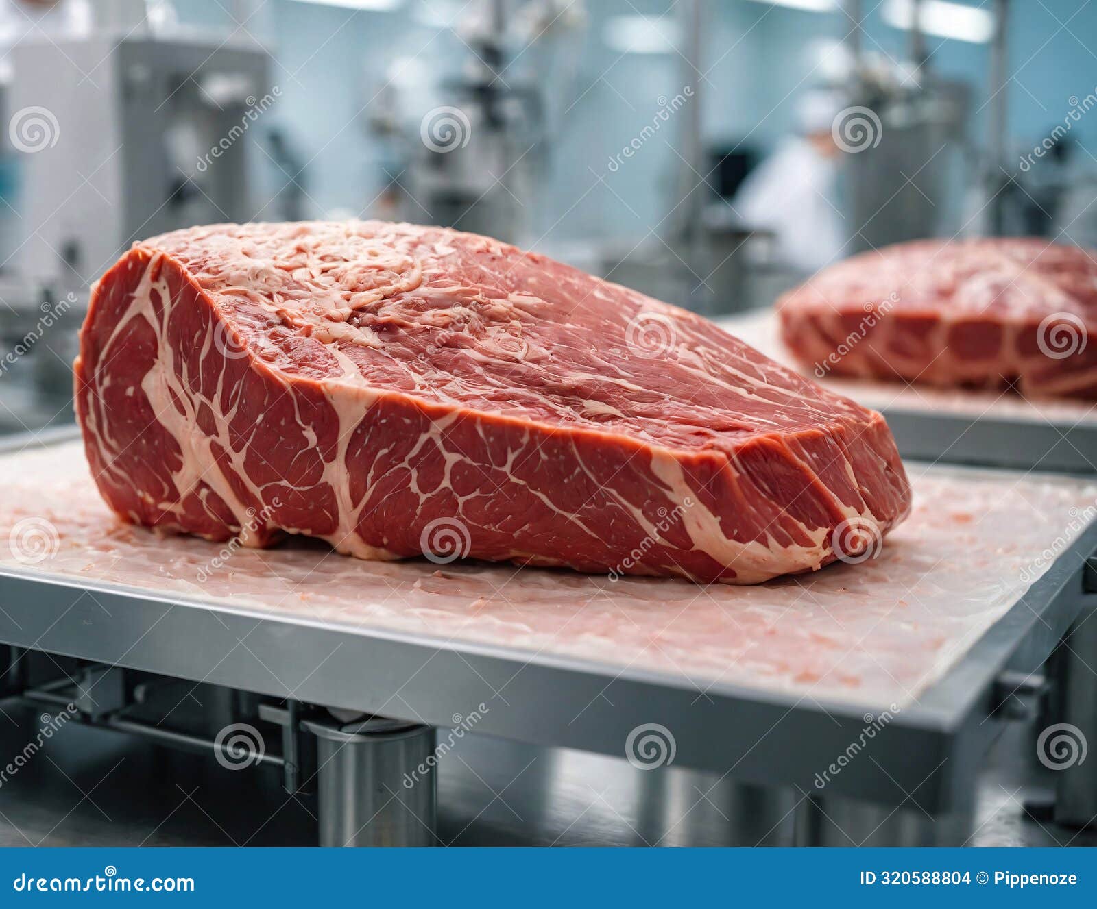 Raw Artificial Meat Cuts on a Table in a Modern Meat Processing Science ...