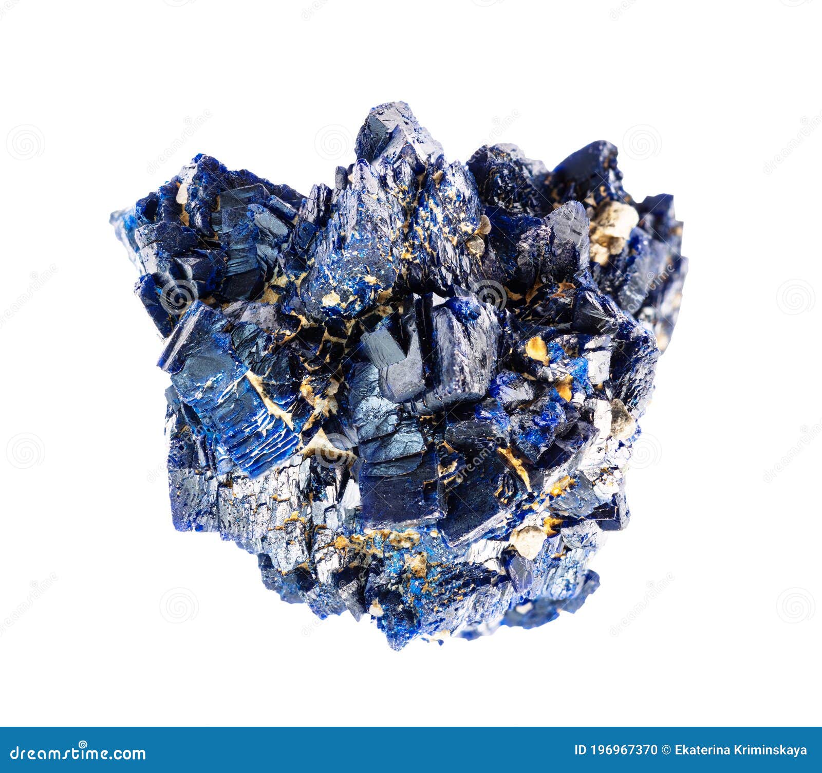 Raw Azurite Mineral Crystals Cutout on White Stock Photo - Image of ...