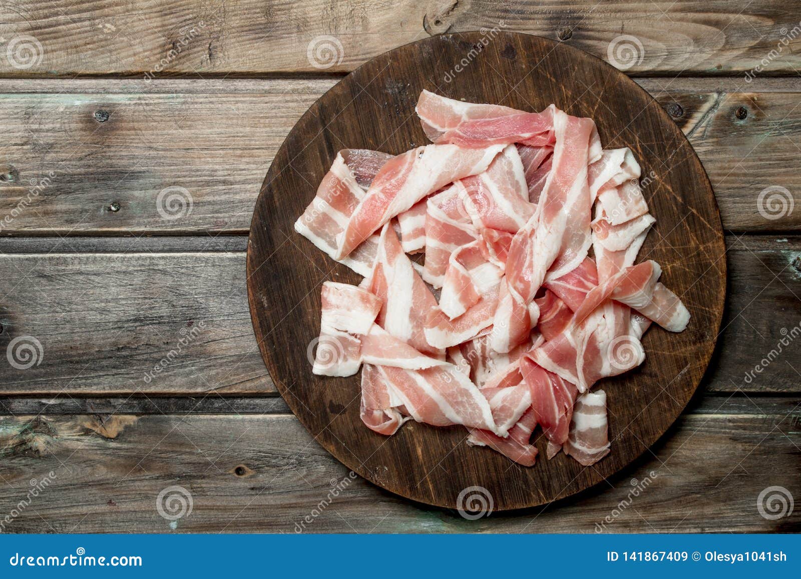 Raw Bacon on a Cutting Board Stock Image - Image of meal, calorie ...