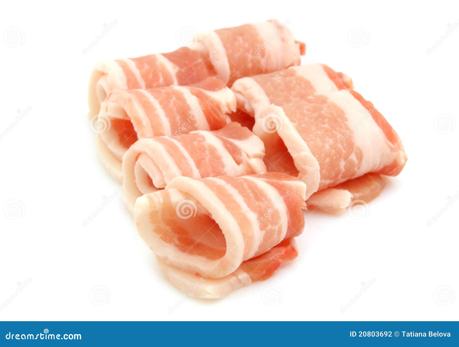 Raw bacon rashers stock photo. Image of stacked, gourmet - 20803692