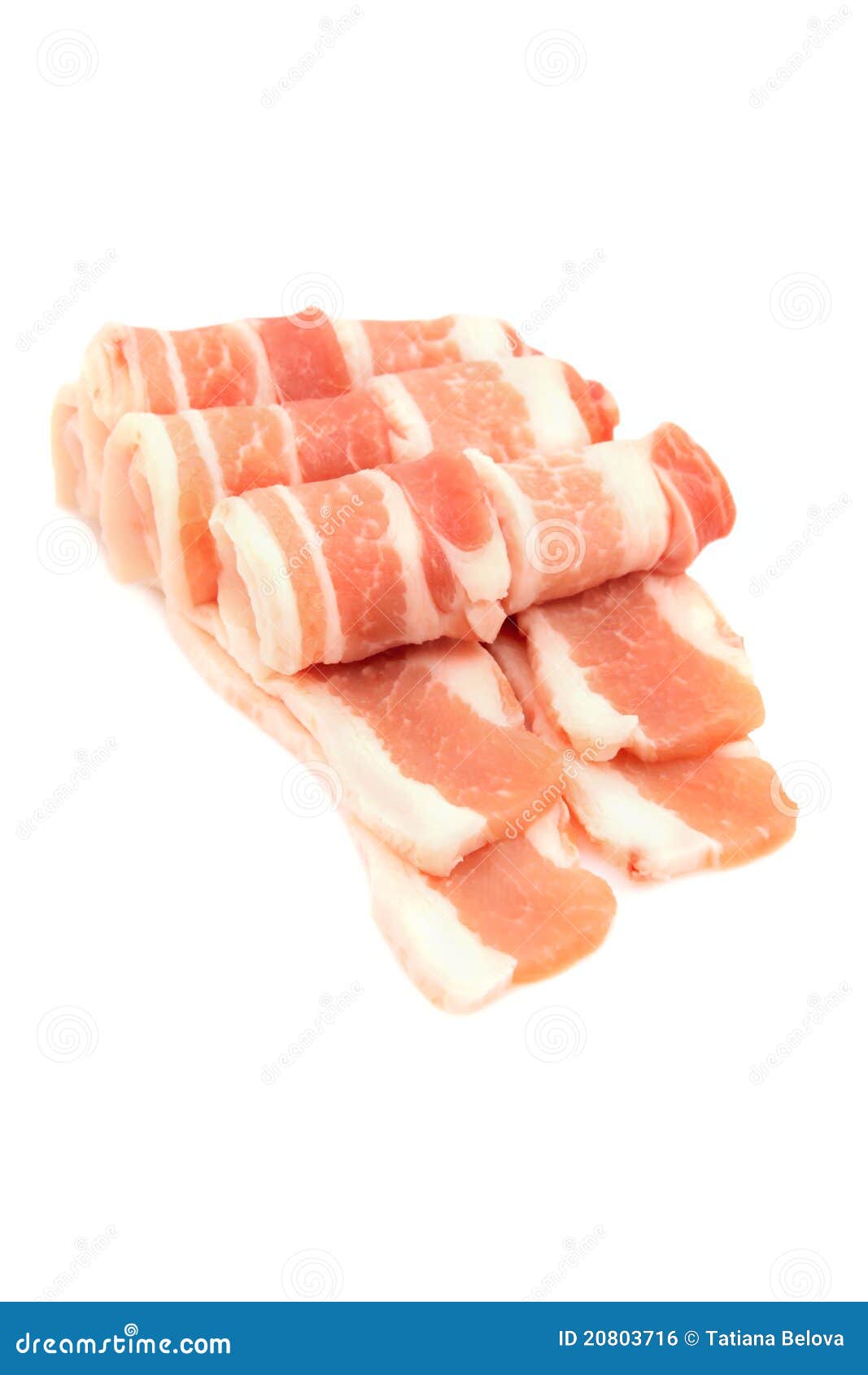 Raw bacon rashers stock photo. Image of gourmet, pink - 20803716