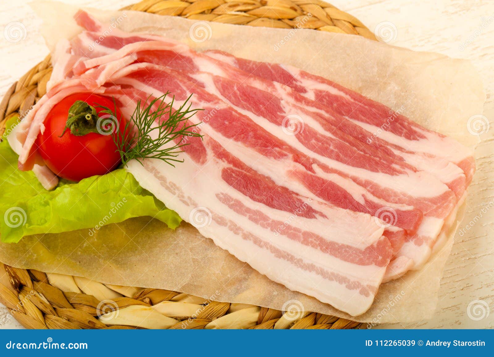 Raw bacon stock image. Image of bacon, object, ingredient - 112265039